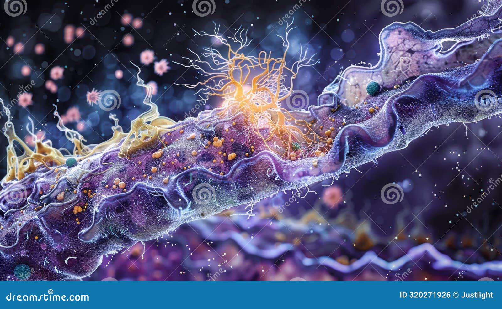 A Crosssection of the Synaptic Cleft Revealing the Fluidfilled Space ...