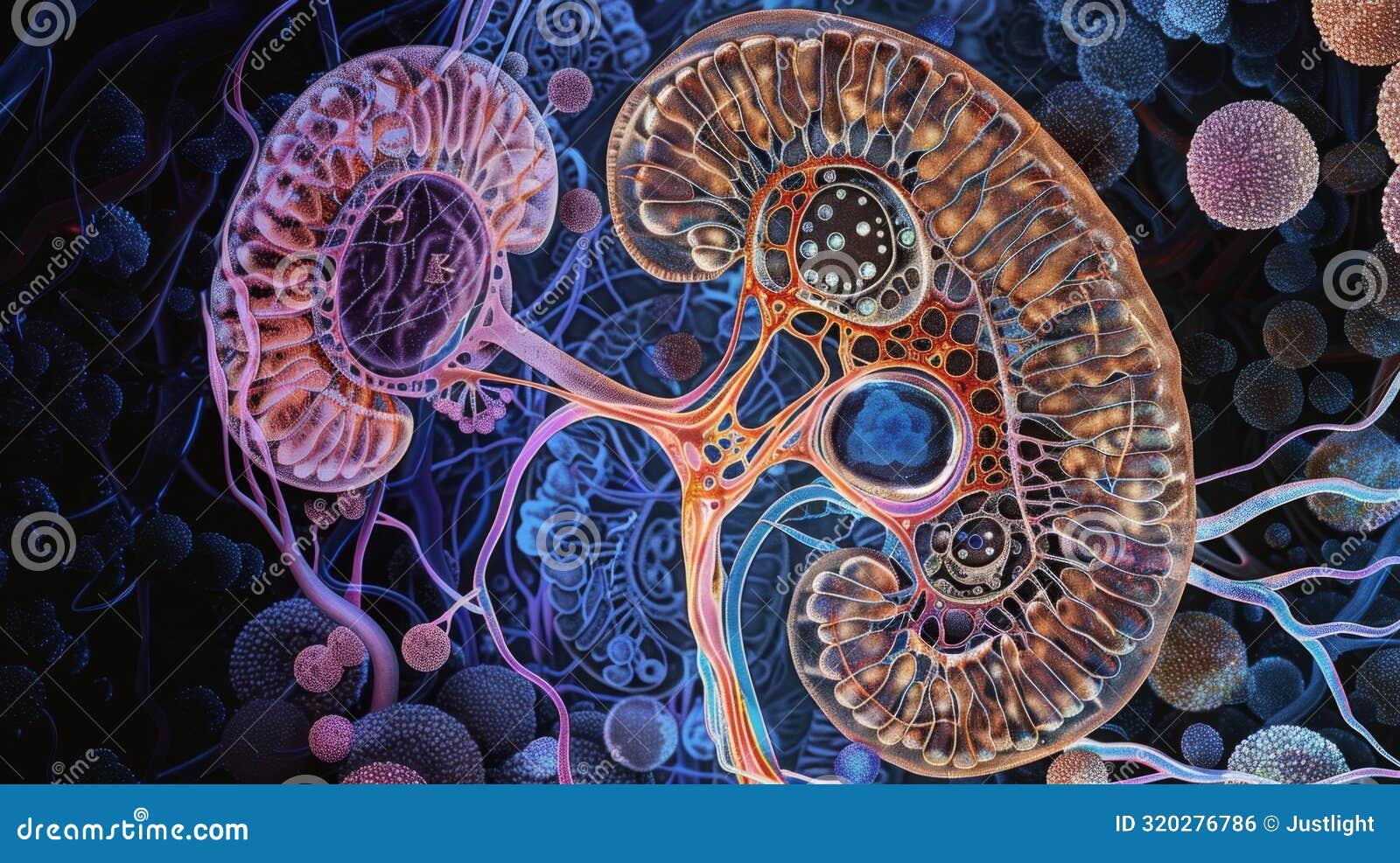 A Crosssection View of a Healthy Kidney Nephron Showing the Complex ...