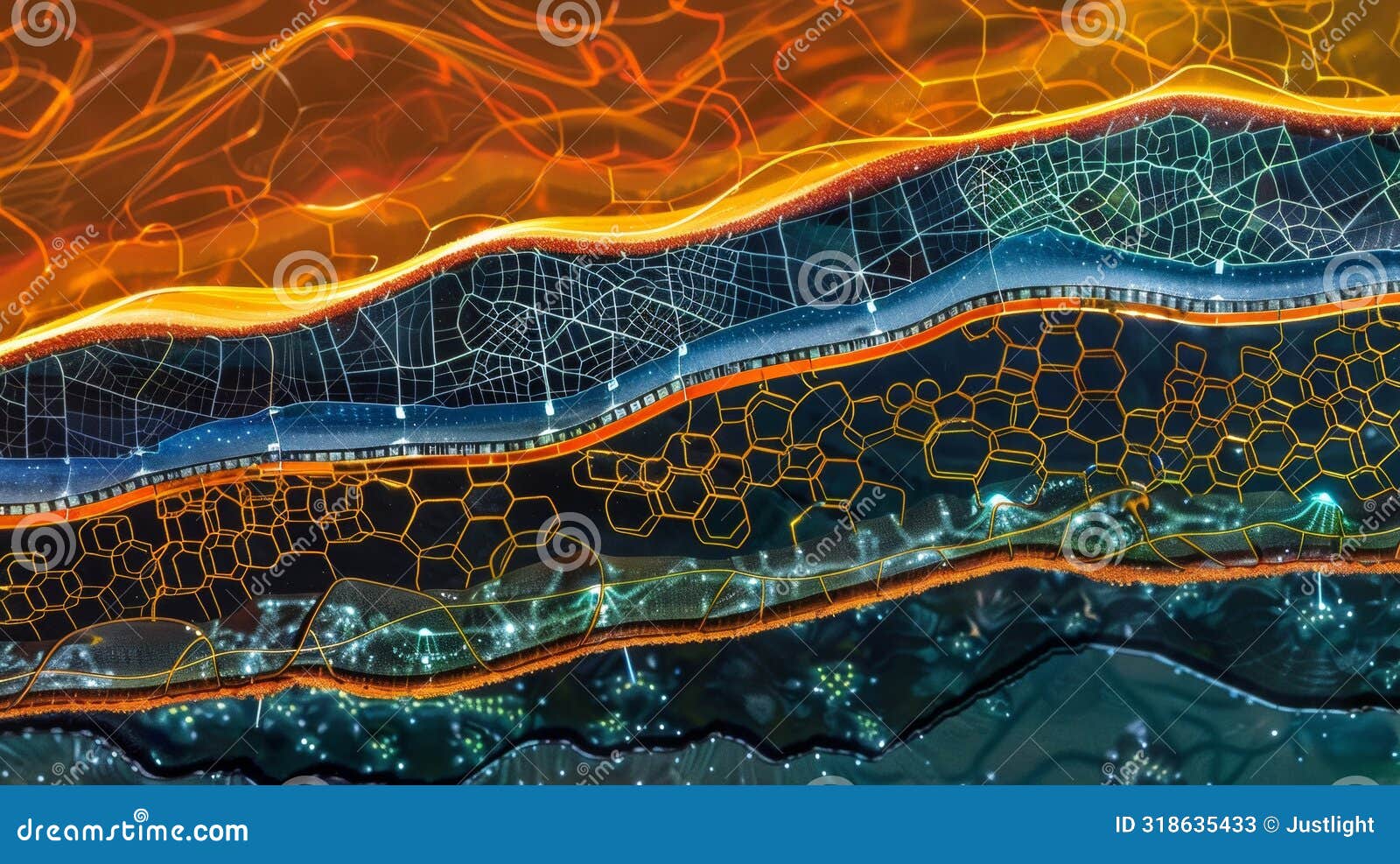 A Crosssection View of a Layered Solar Cell with the Top Layer ...