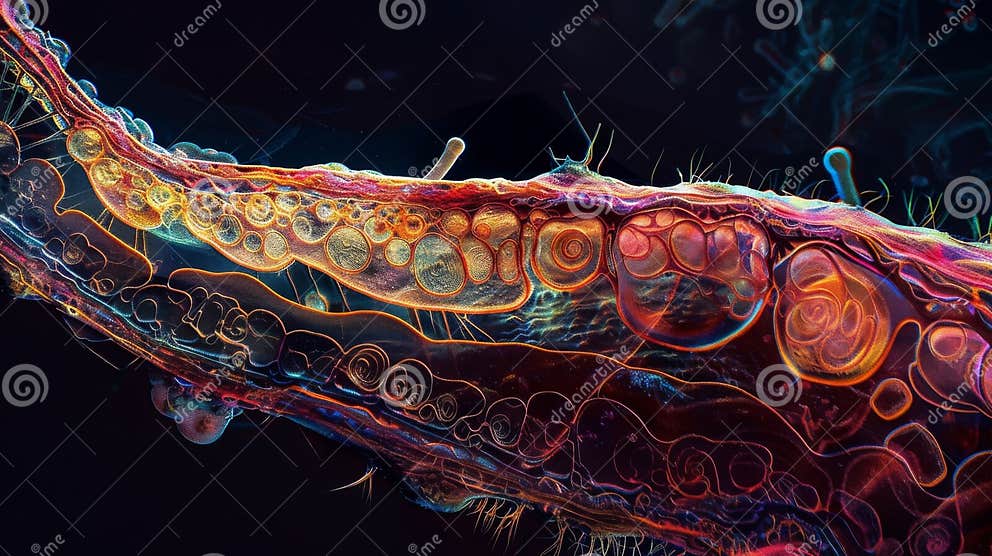 A Crosssectional View of a Nematode Revealing the Complex Network of ...