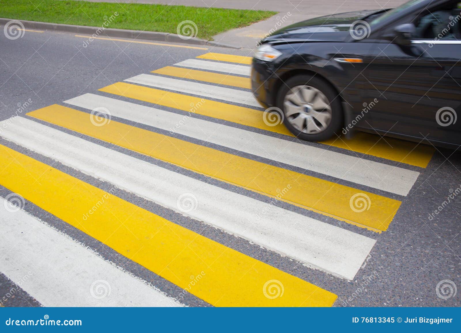 Crosswalk and car stock image. Image of street, asphalt - 76813345