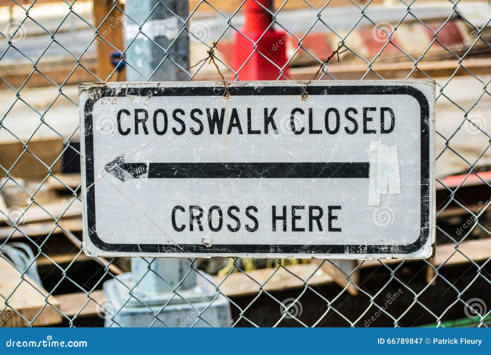 Crosswalk Closed Cross Here Stock Image - Image of link, trespassing ...