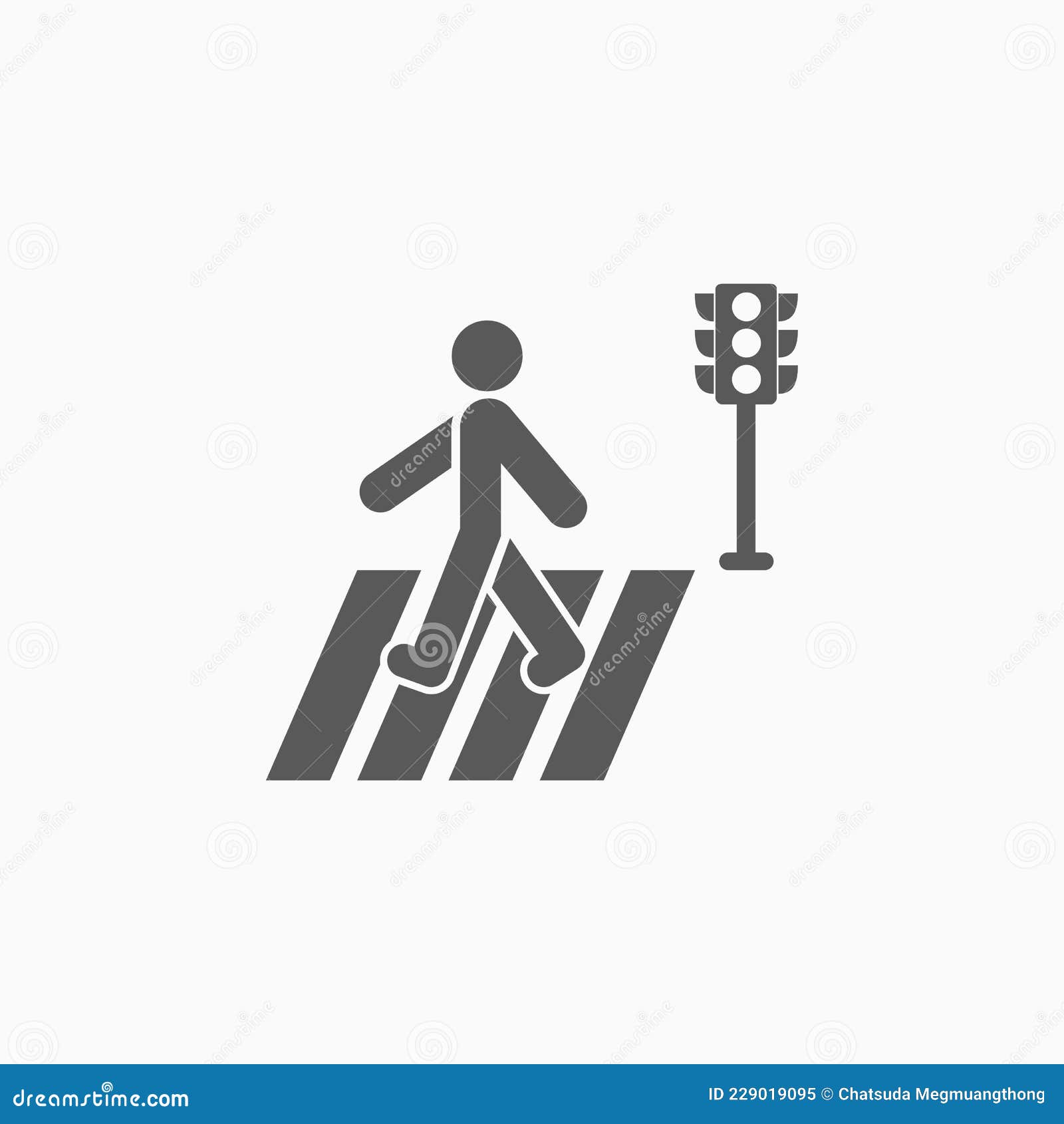 Crosswalk Icon, Road, Walk, Street, Traffic Light Cartoon Vector ...