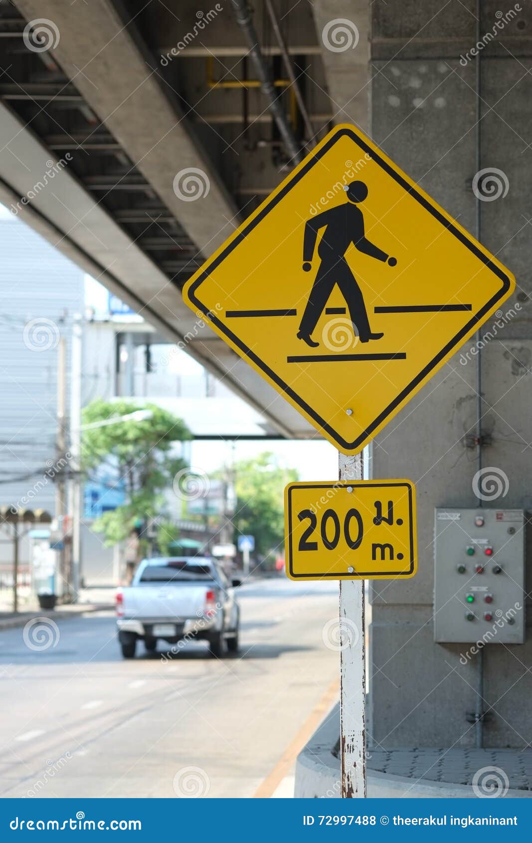 Crosswalk 200 meters stock photo. Image of follow, yellow - 72997488