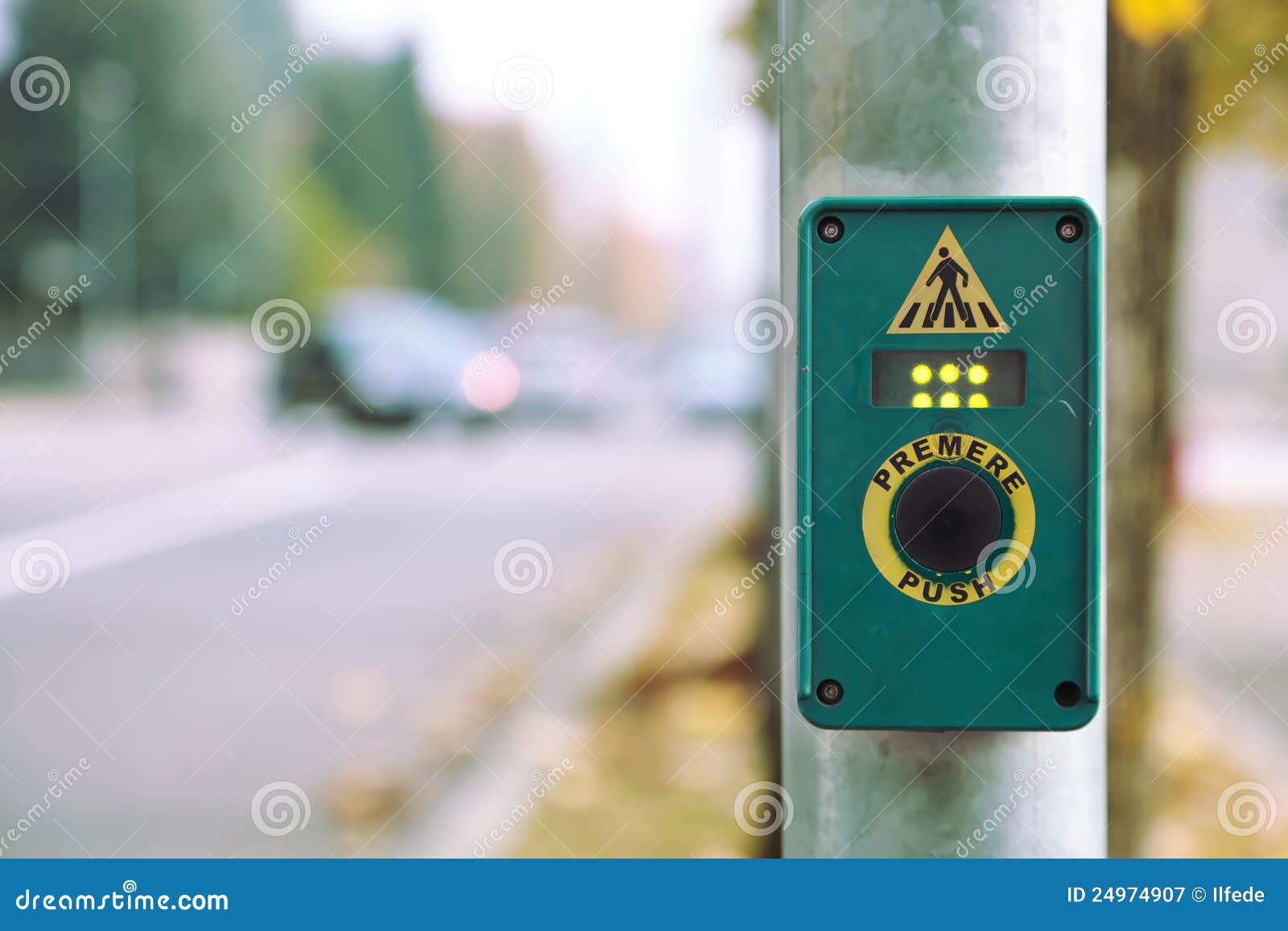 Crosswalk Pedestrian Button on Street Stock Image - Image of cross ...