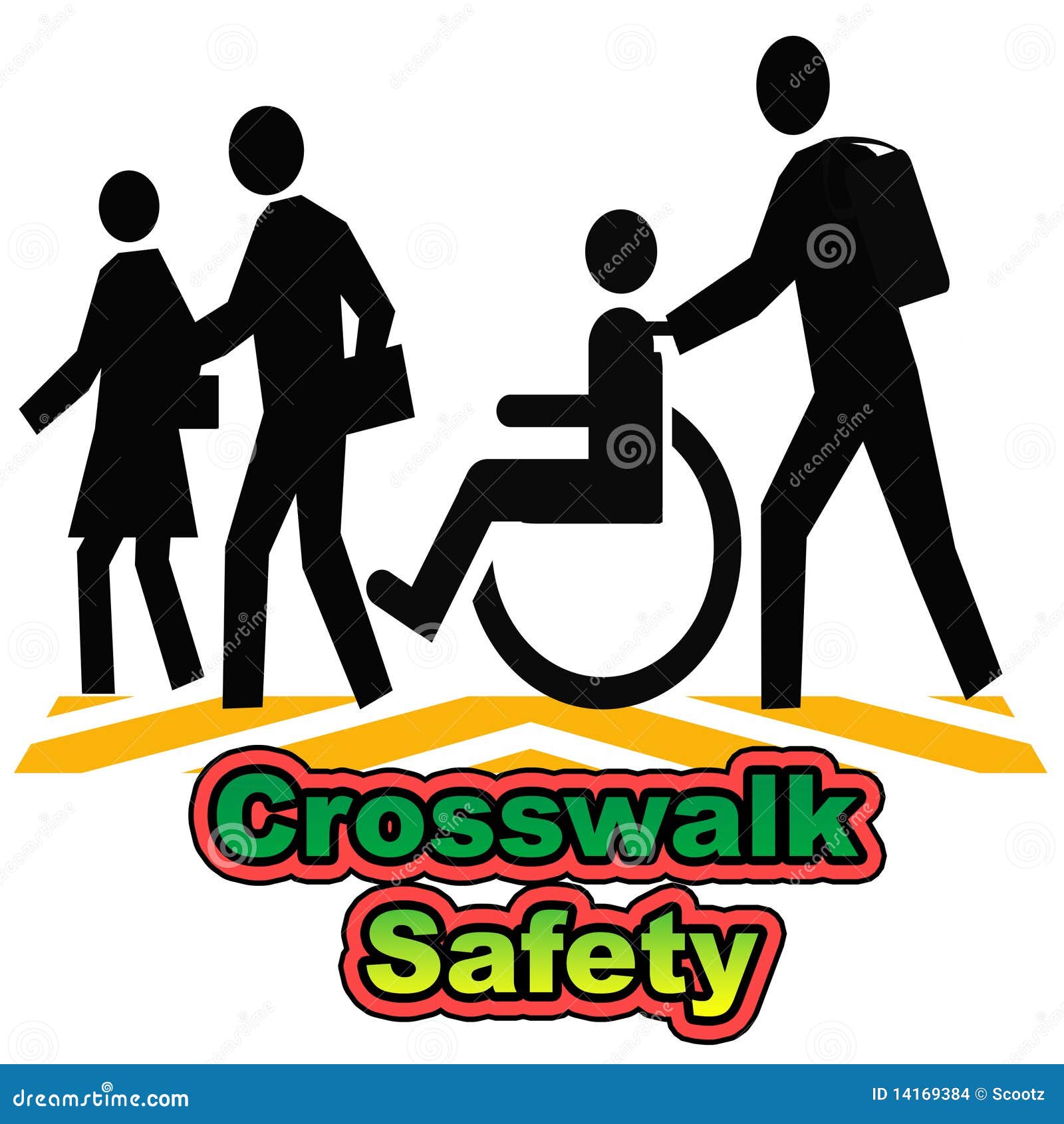 Crosswalk safety stock illustration. Illustration of danger - 14169384