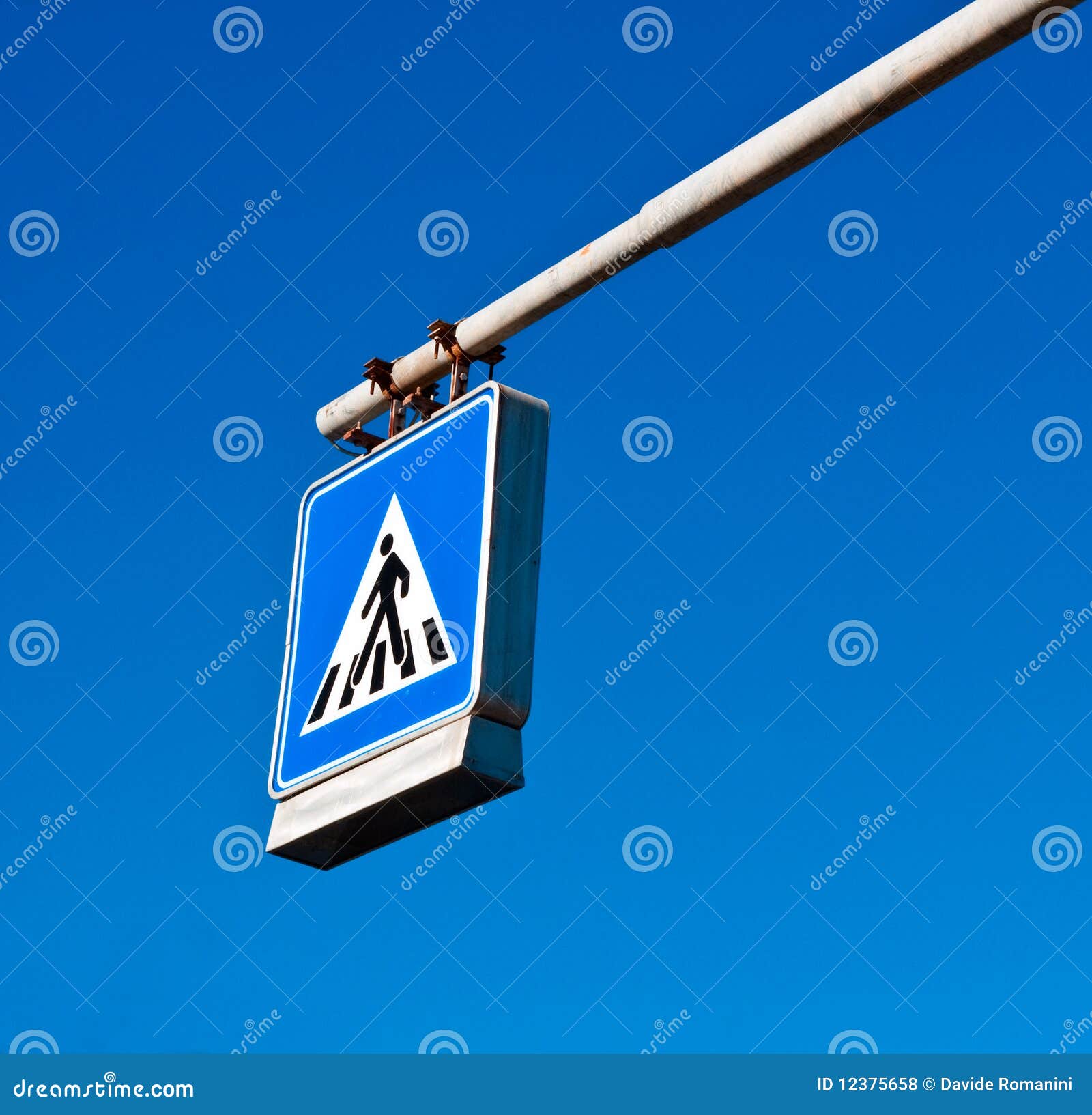 Crosswalk sign stock photo. Image of notice, cross, blue - 12375658