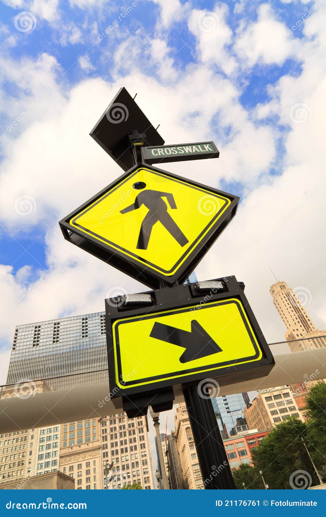 Crosswalk sign stock image. Image of walkway, pointing - 21176761
