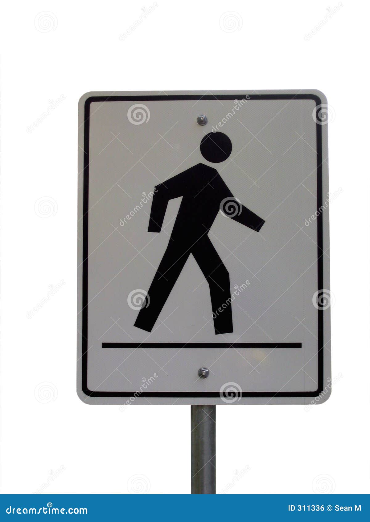 Crosswalk Sign Blue Warning Pedestrian. Man Royalty-Free Stock Photo ...