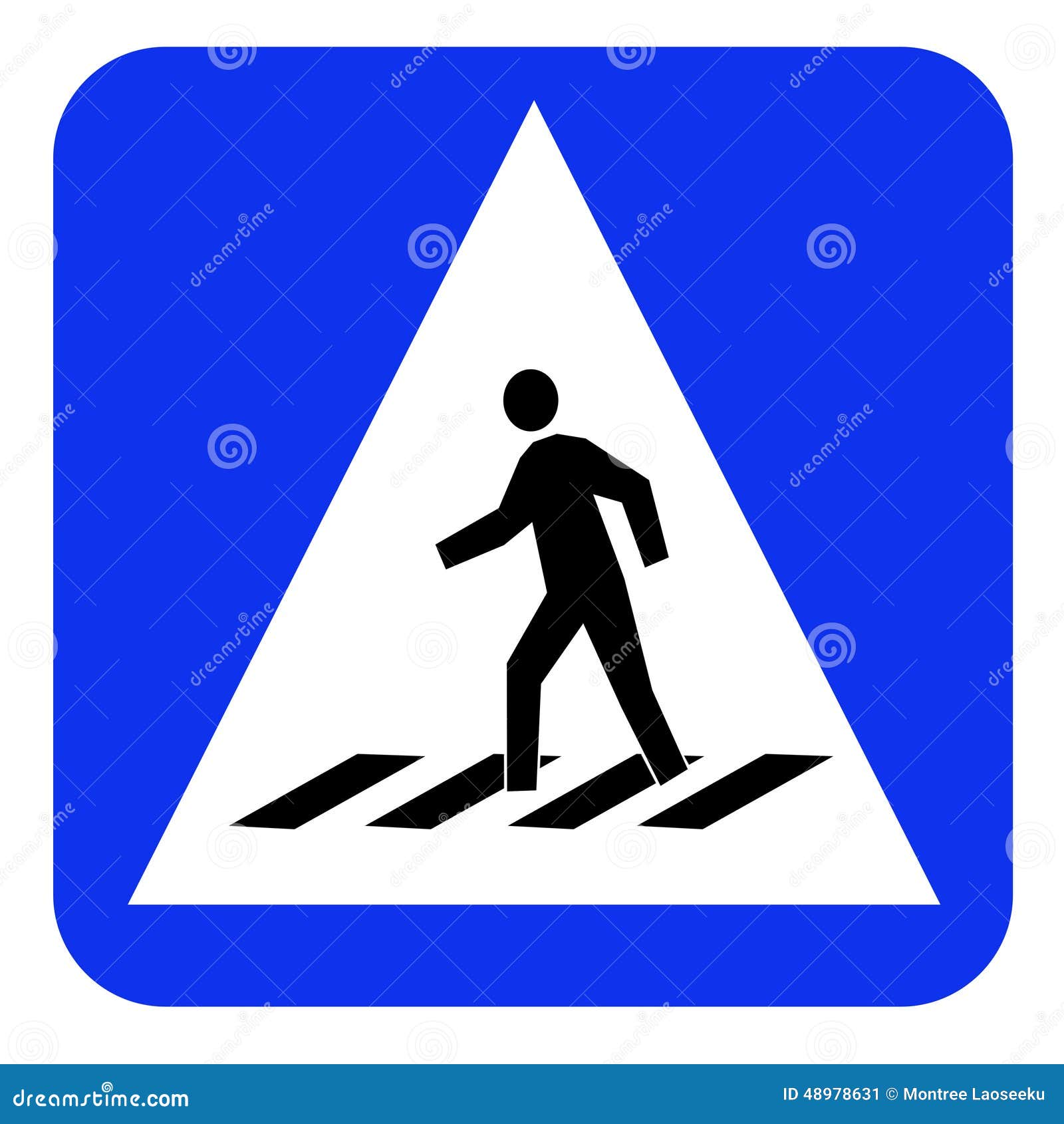 Crosswalk sign board stock illustration. Illustration of symbol - 48978631