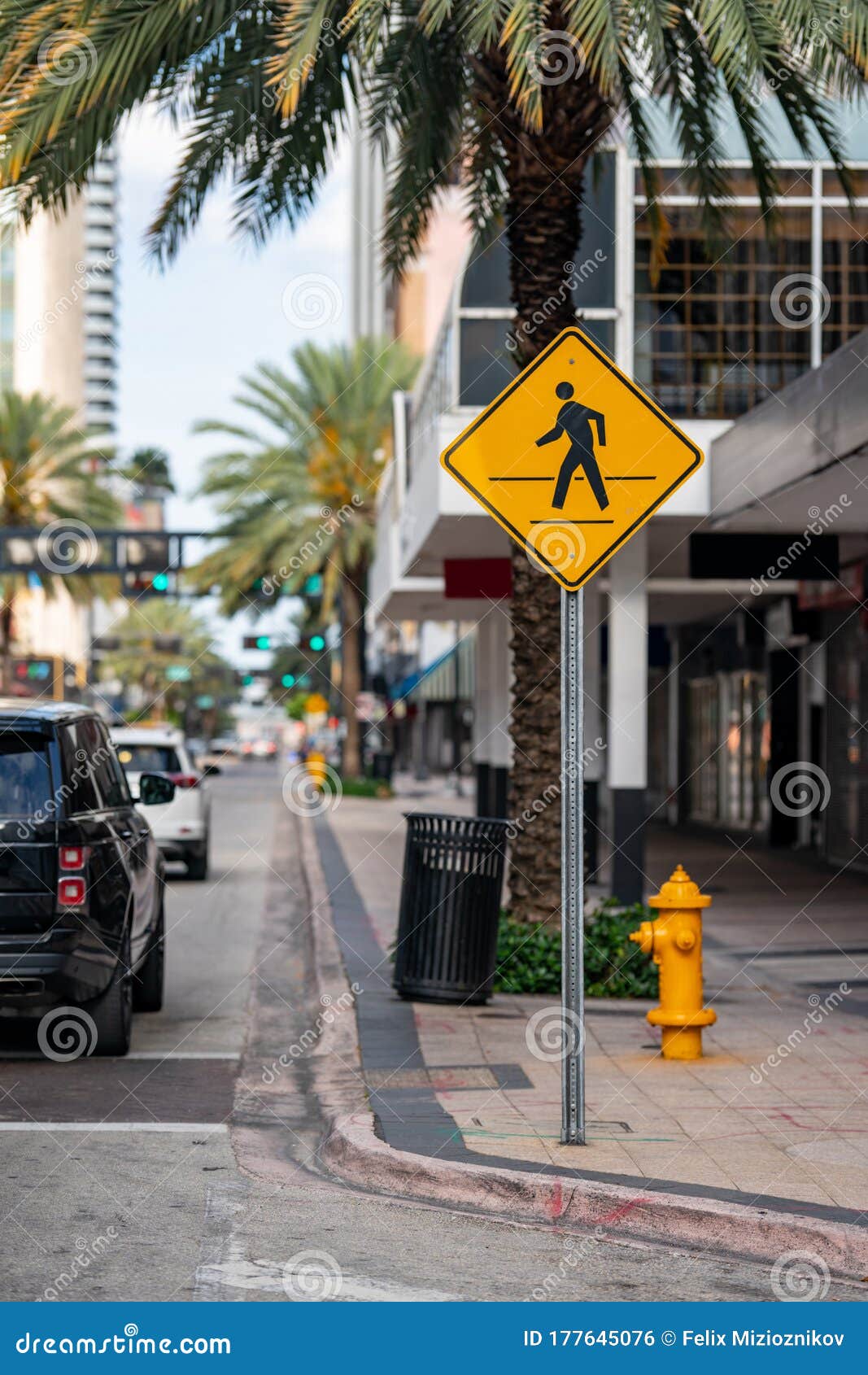 Crosswalk sign in the city stock photo. Image of safety - 177645076