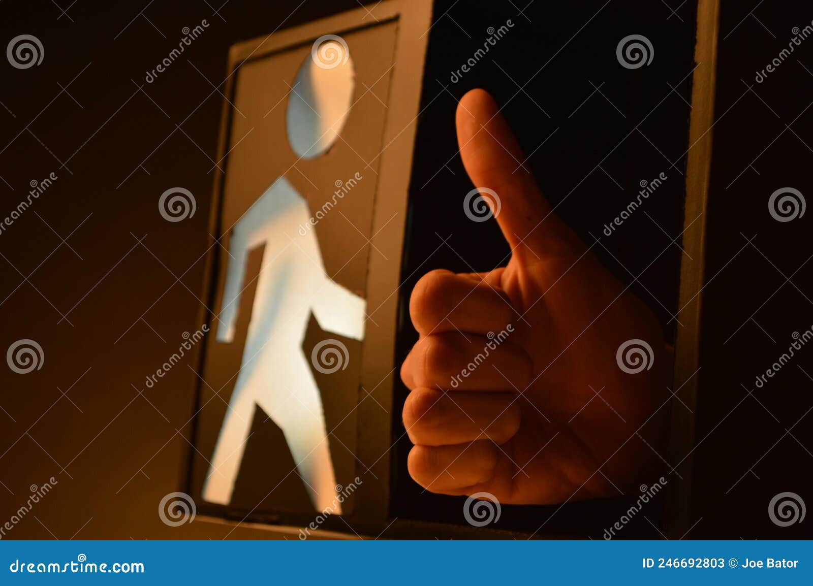 Crosswalk Signal with Hand Making Gesture Stock Image - Image of ...
