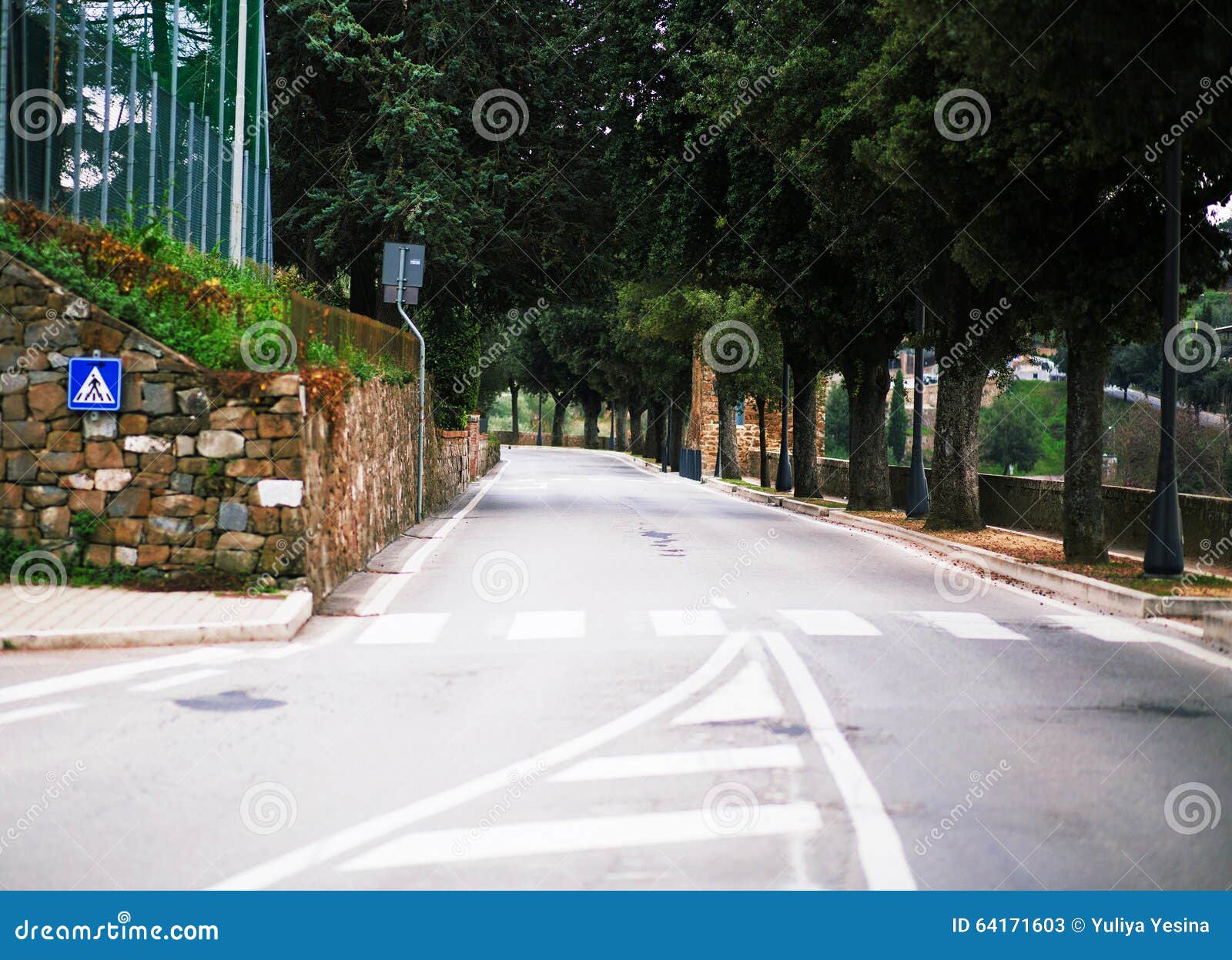 Crosswalk in the Small Italian Town Stock Image - Image of apartment ...