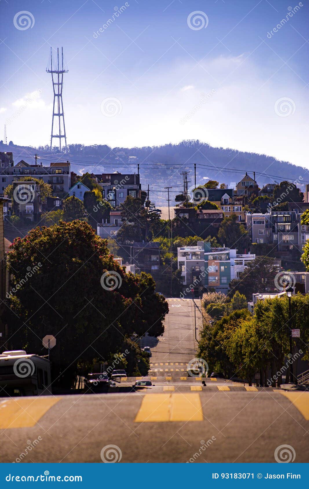 Crosswalk Tower San Fran stock image. Image of business - 93183071