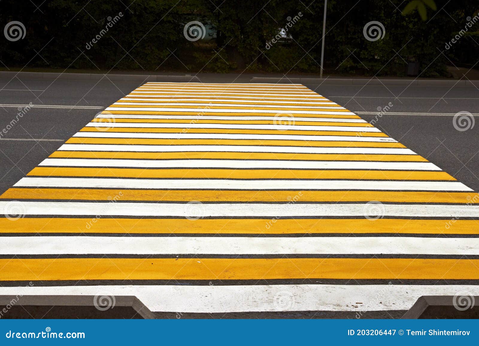 Crosswalk White Yellow Walking Path Across the Street Stock Image ...