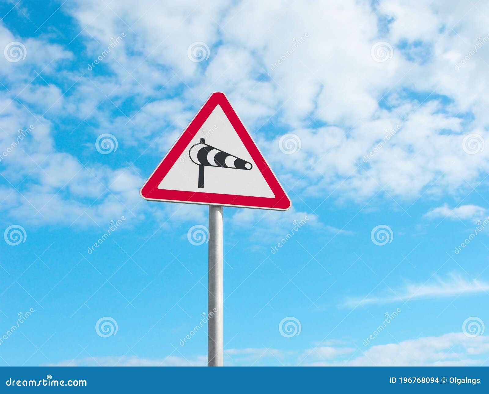 Crosswind, road sign stock photo. Image of meteorology - 196768094