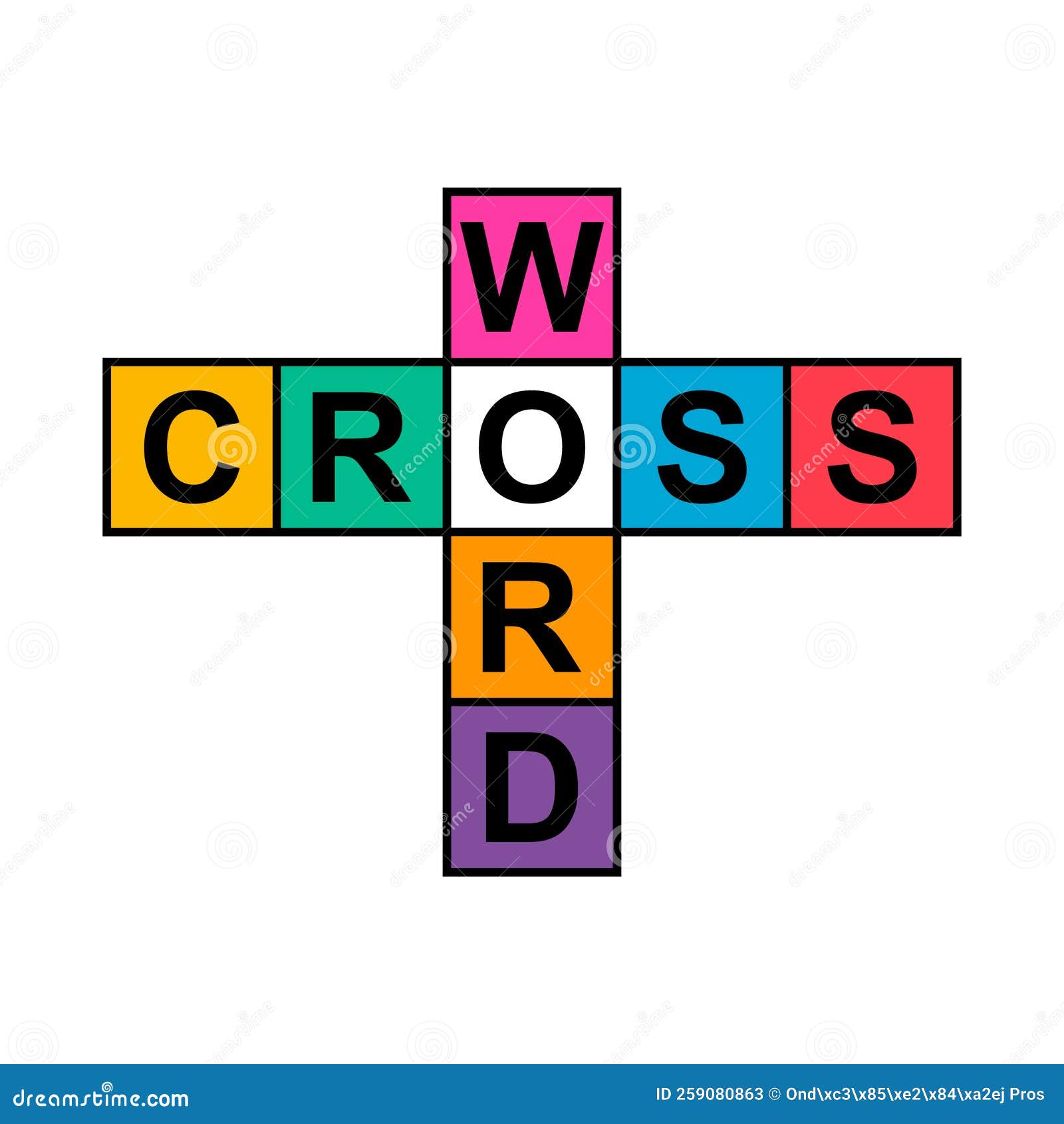 Crossword Concept Icon, Cross Word Graphic Symbol, Web Flat Vector ...