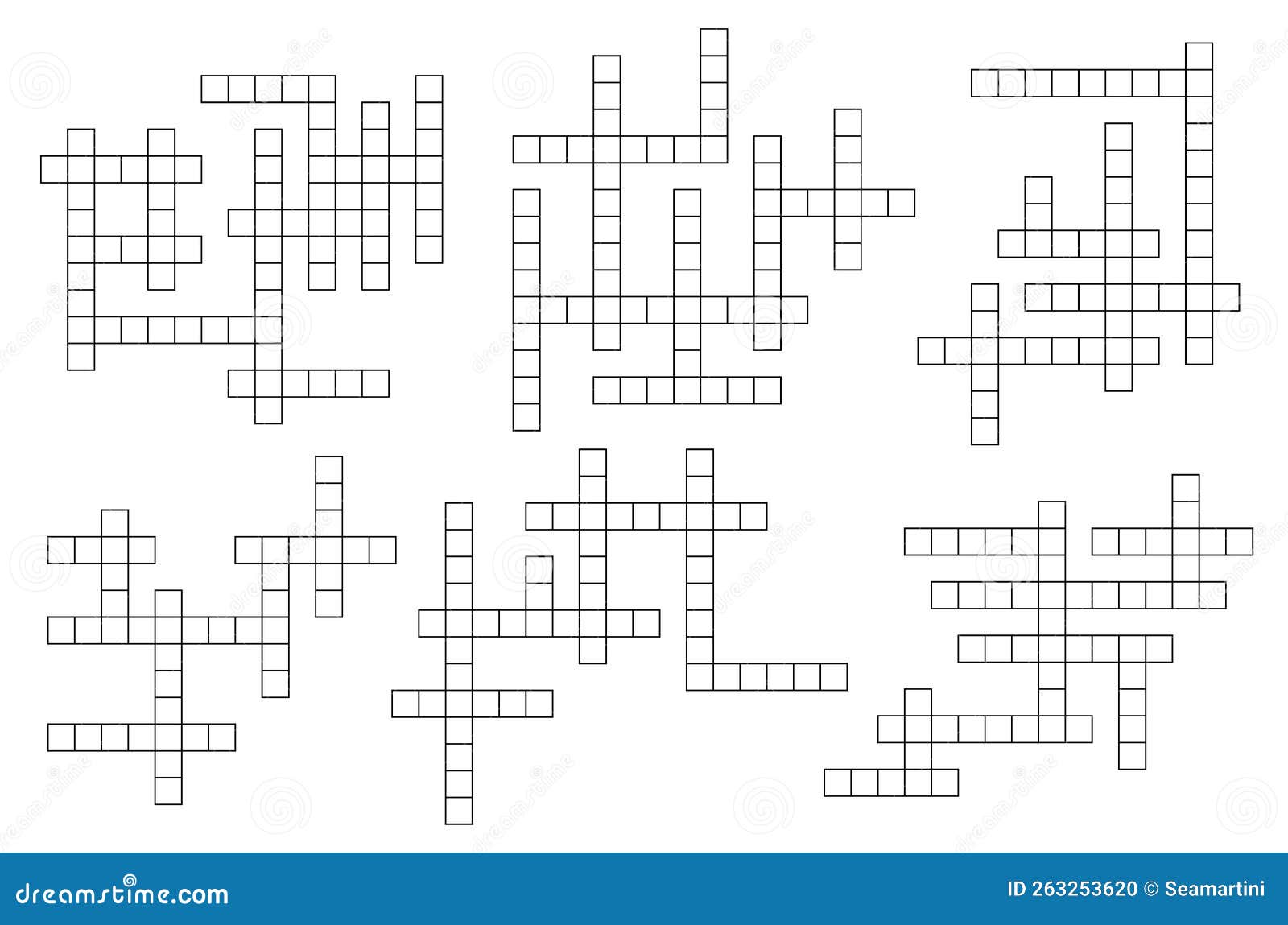 Crossword Game Grid Vector Puzzle Quiz Template Stock Vector ...