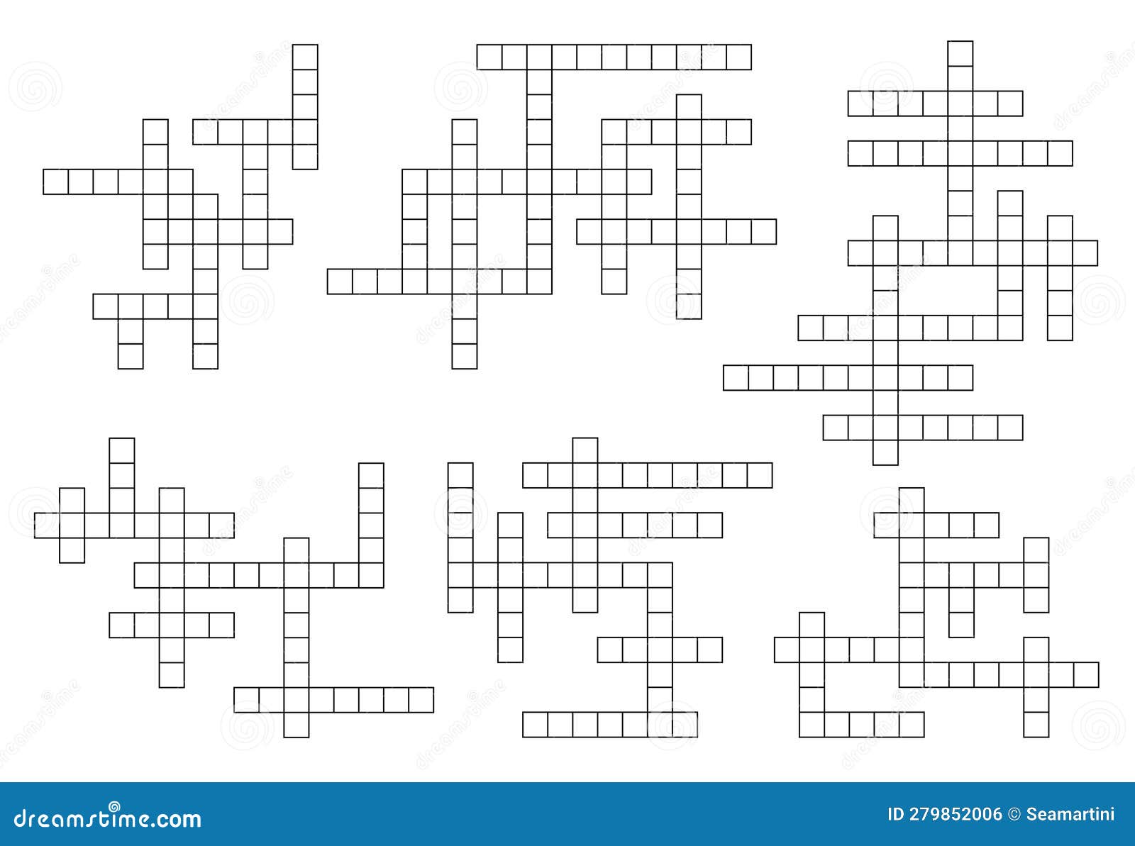 Crossword Game Grids or Word Guess Quiz Layouts Stock Illustration ...