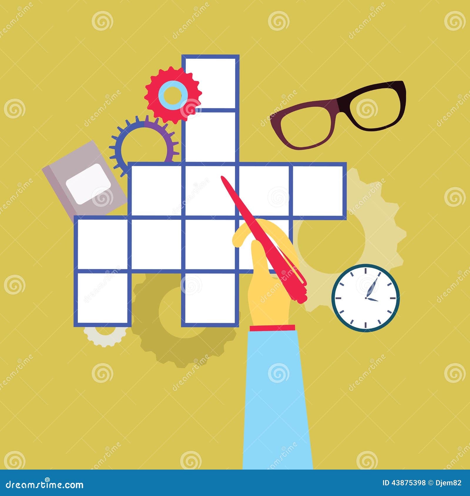 Crossword puzzle stock vector. Illustration of magazine - 43875398