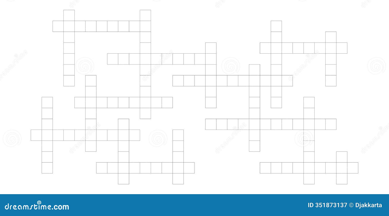 Crossword Puzzle Pattern with Empty Word Boxes. Flat Vector Design for ...