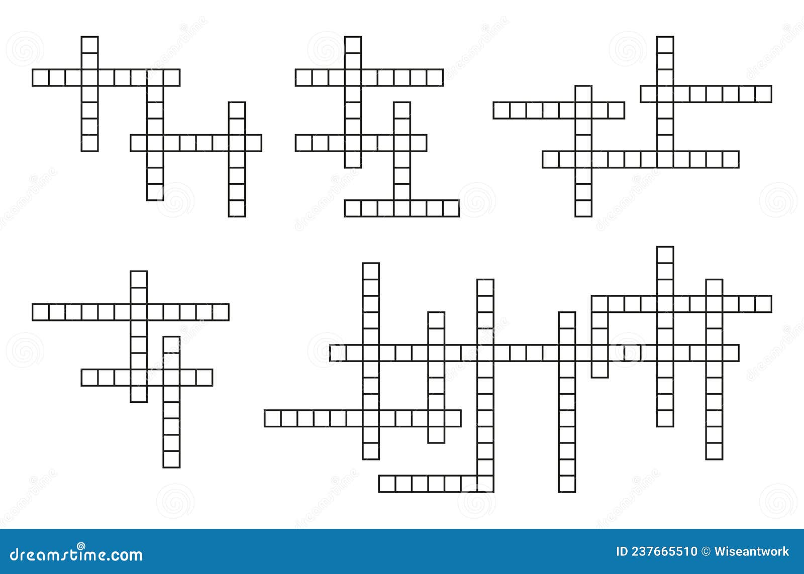 Crossword Puzzle. Crossword Template On White Background. Cross Words ...