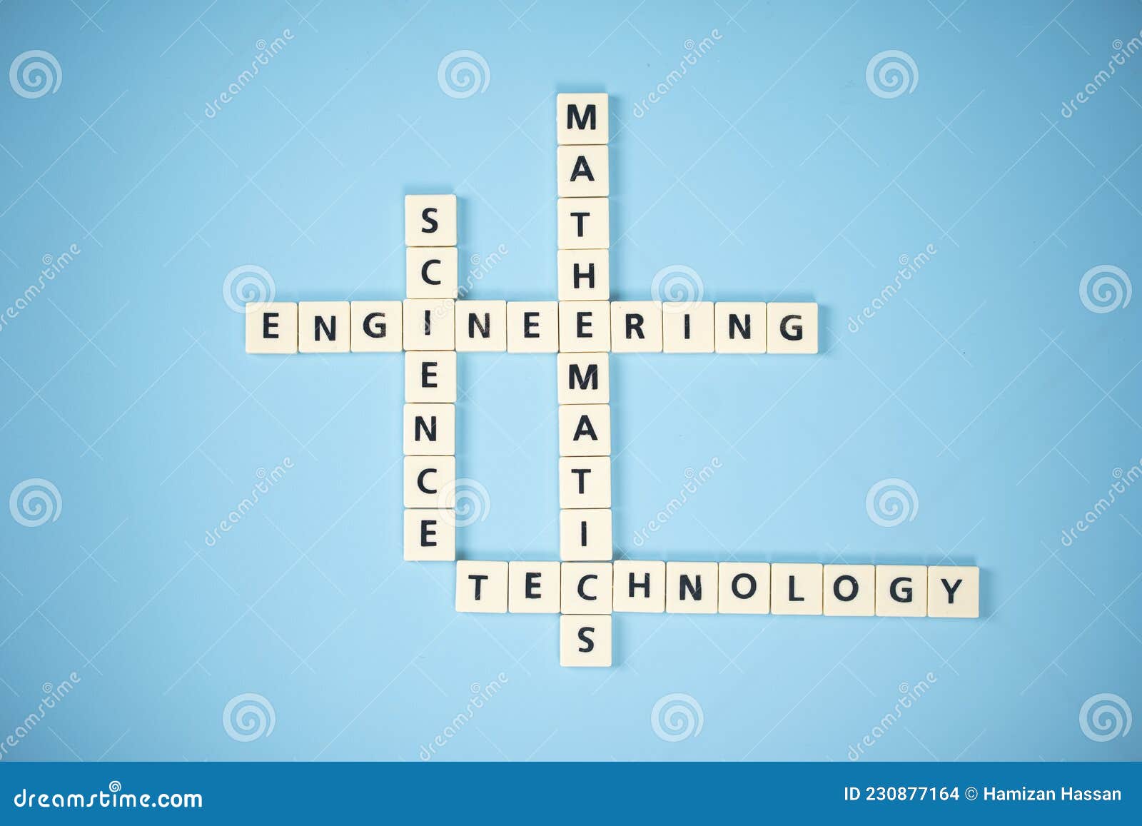 Crossword Puzzles Showing STEM Stock Photo - Image of computative ...