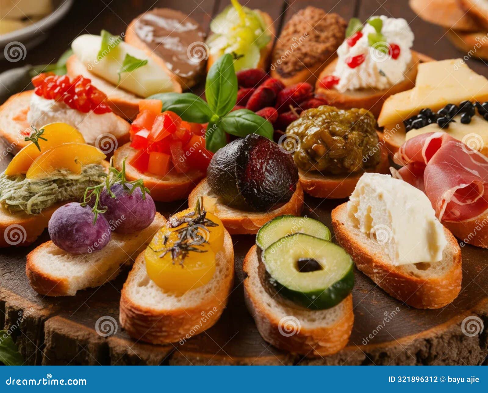 Crostini, Featuring a Harmonious Mix of Savory and Sweet Options. AI ...
