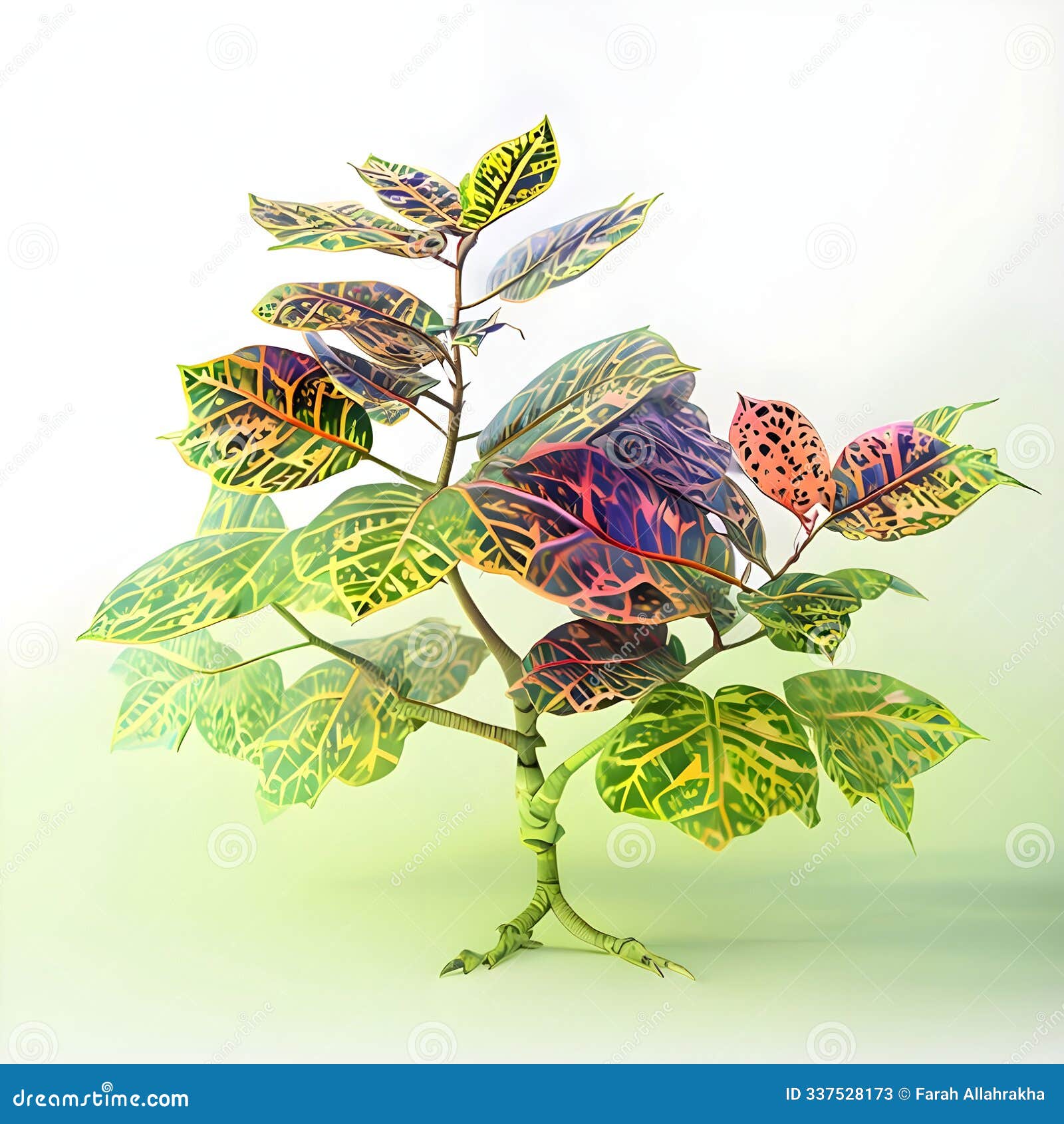 Croton Tree with White Background Stock Image - Image of alternative ...