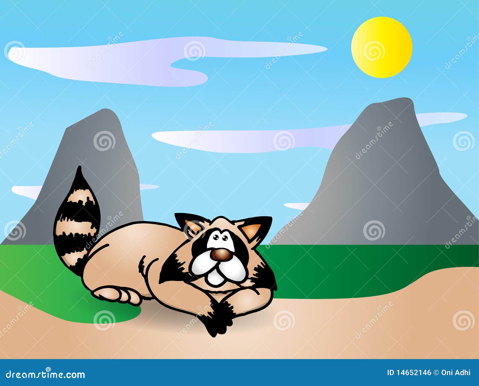 Cute Civet Cat Crouch Royalty-Free Illustration | CartoonDealer.com ...