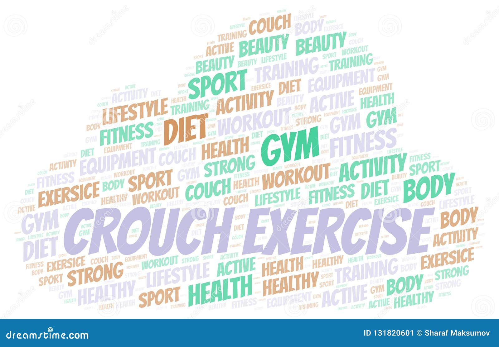 Crouch Exercise word cloud stock illustration. Illustration of isolated ...