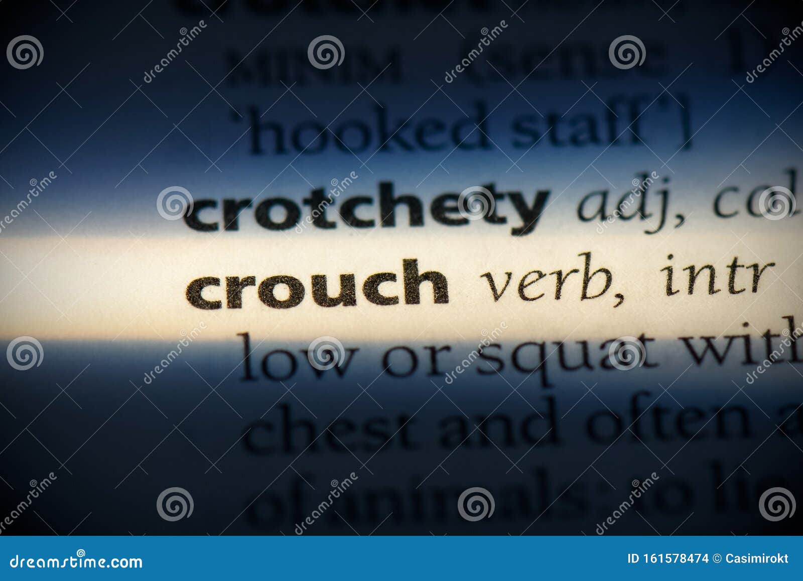 Crouch stock photo. Image of vocabulary, english, etymology - 161578474