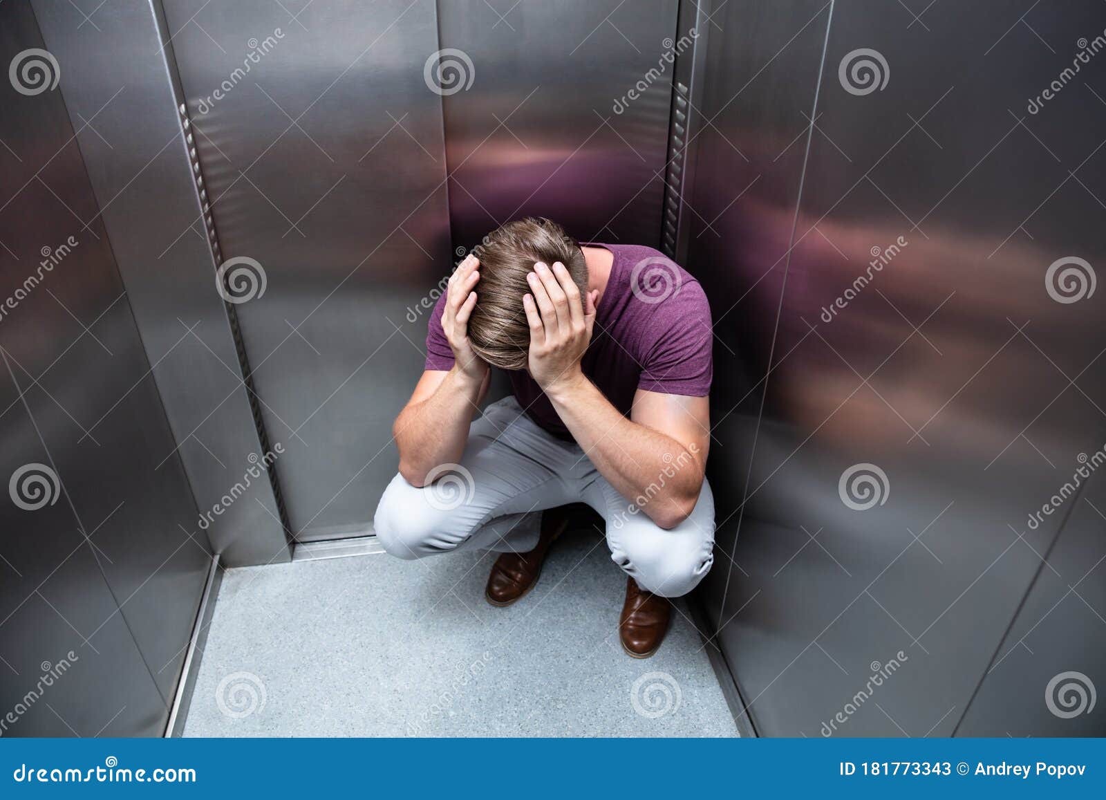 Worried Man with Hands on Head Stock Image - Image of anxious, scary ...