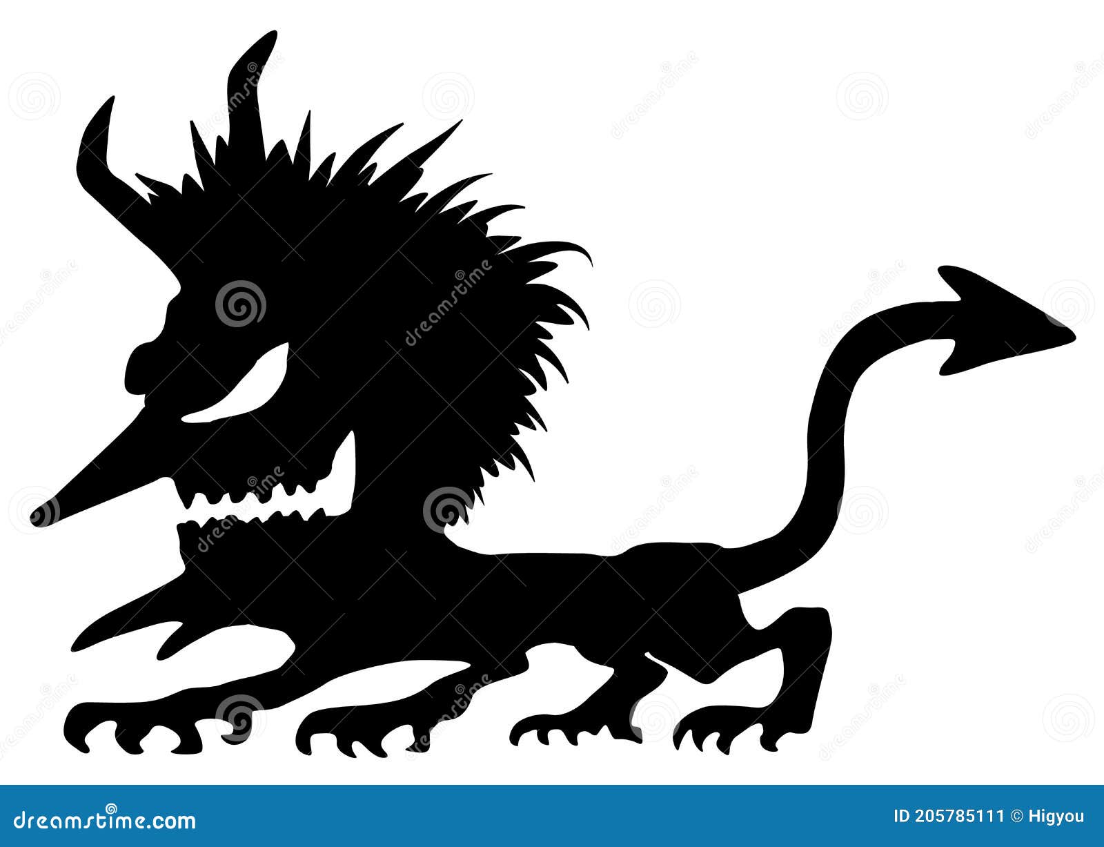 Crouching Devil Silhouette stock vector. Illustration of silhouette ...