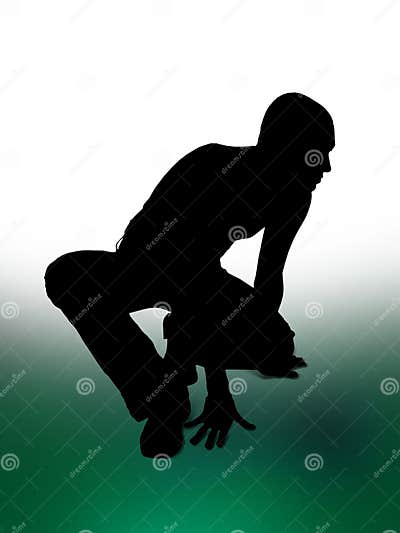 Crouching Figure stock photo. Image of crouched, silhouette - 1216780