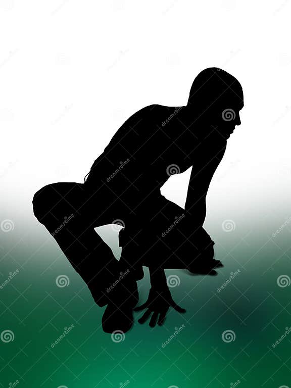 Crouching Figure stock photo. Image of crouched, silhouette - 1216780