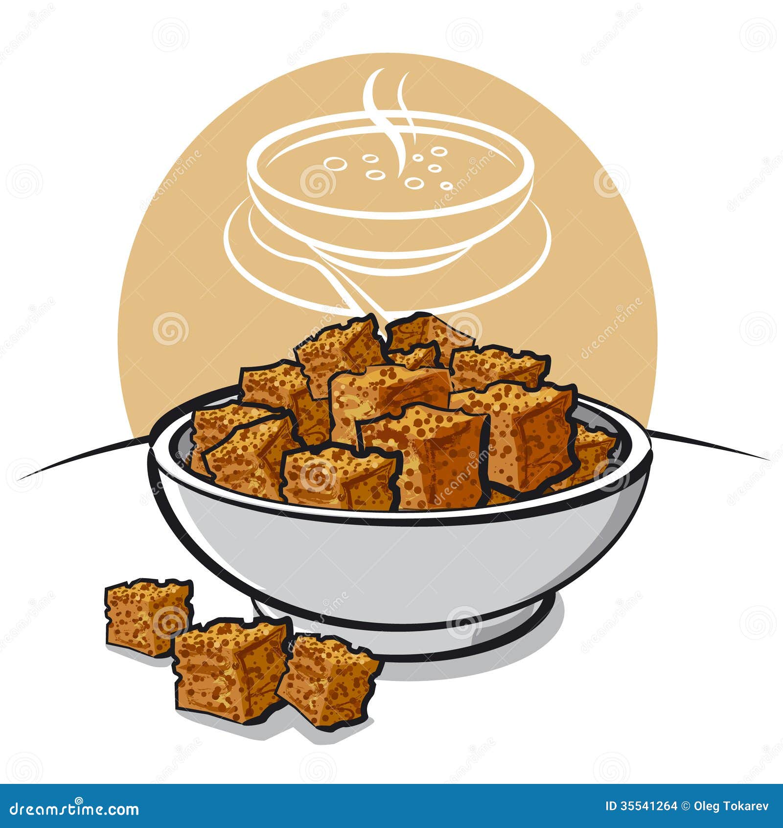 Croutons stock illustration. Illustration of cuisine - 35541264