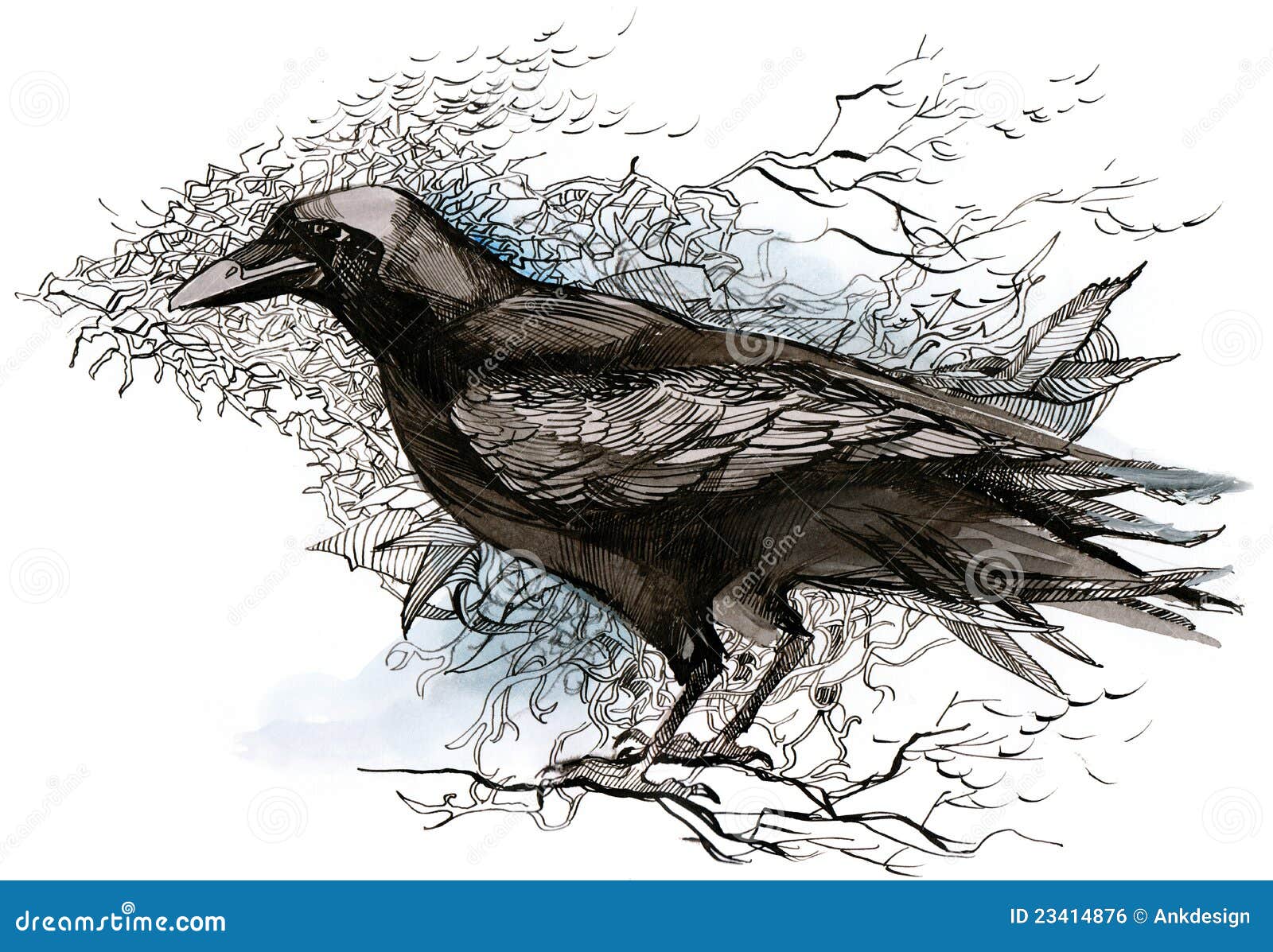Crow stock illustration. Illustration of contemporary - 23414876