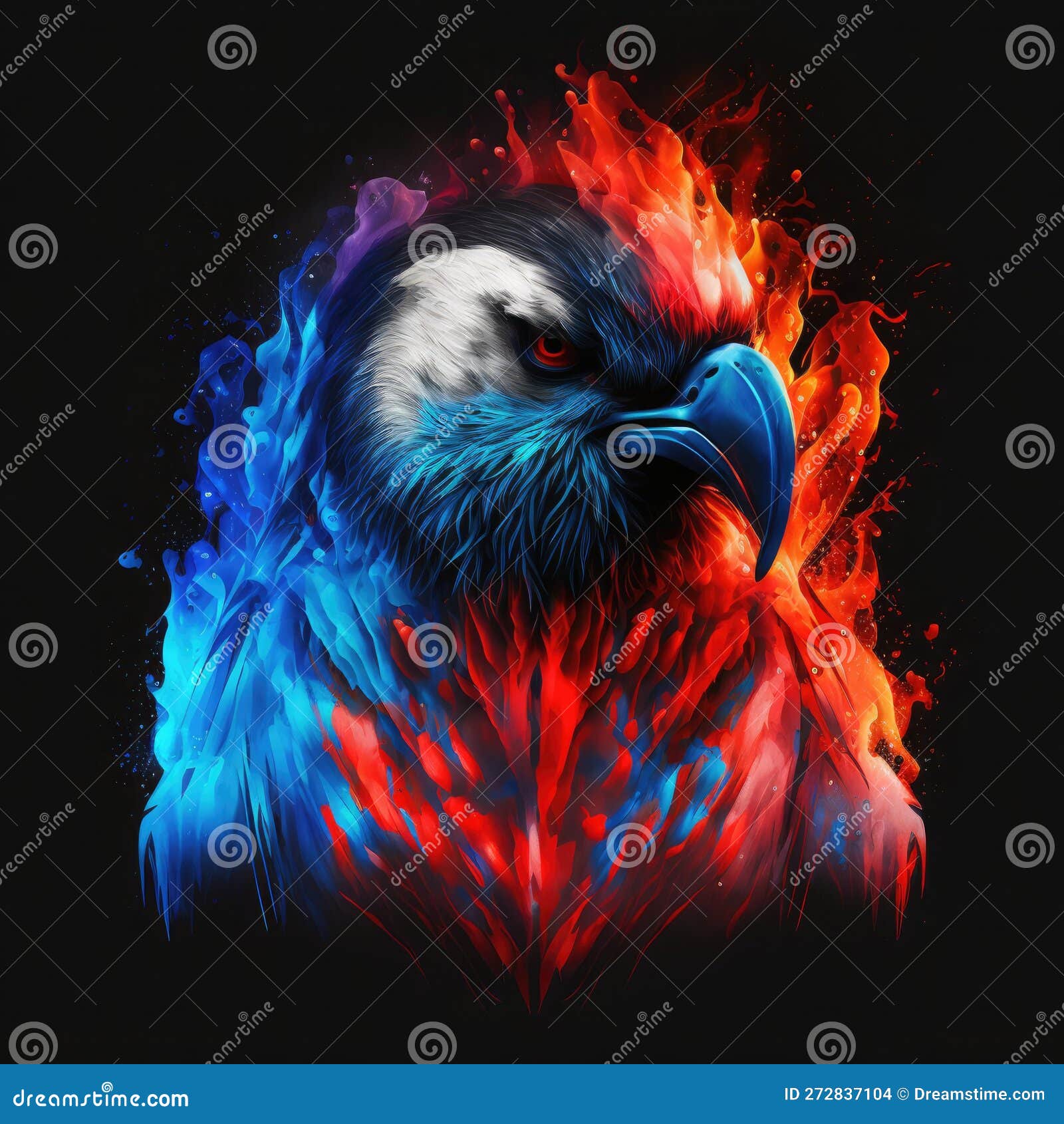 Crow in Angry Red Flame. Ai Generated Stock Illustration - Illustration ...