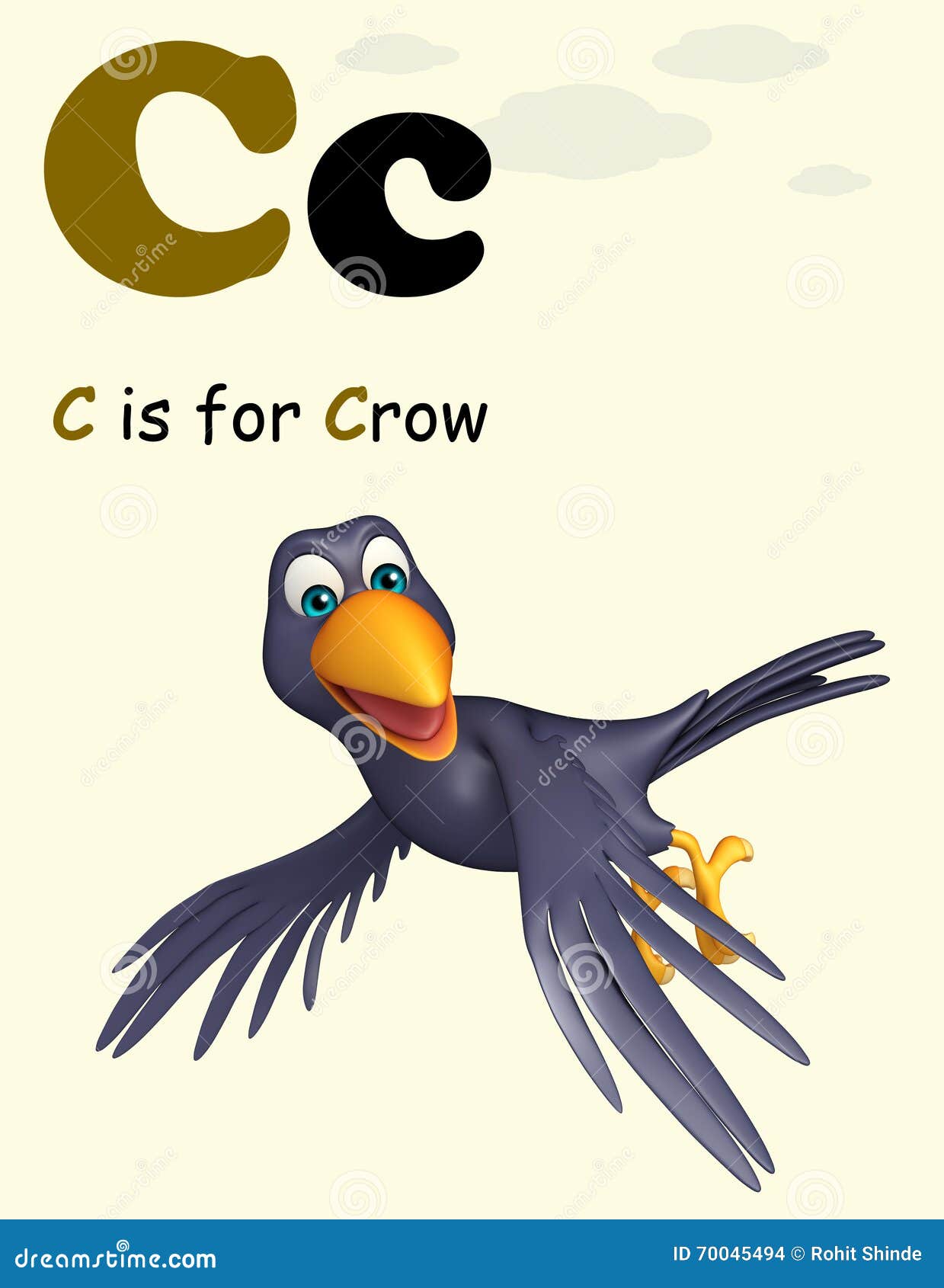Crow bird with alphabate stock illustration. Illustration of baby ...