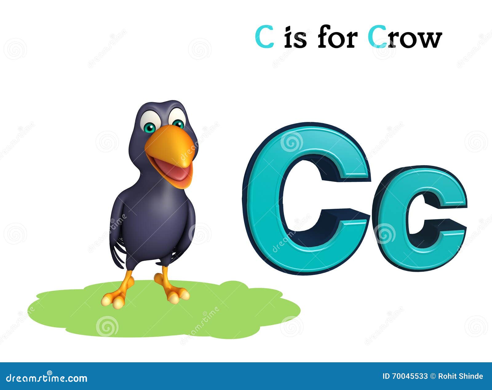 Crow bird with alphabate stock illustration. Illustration of collection ...