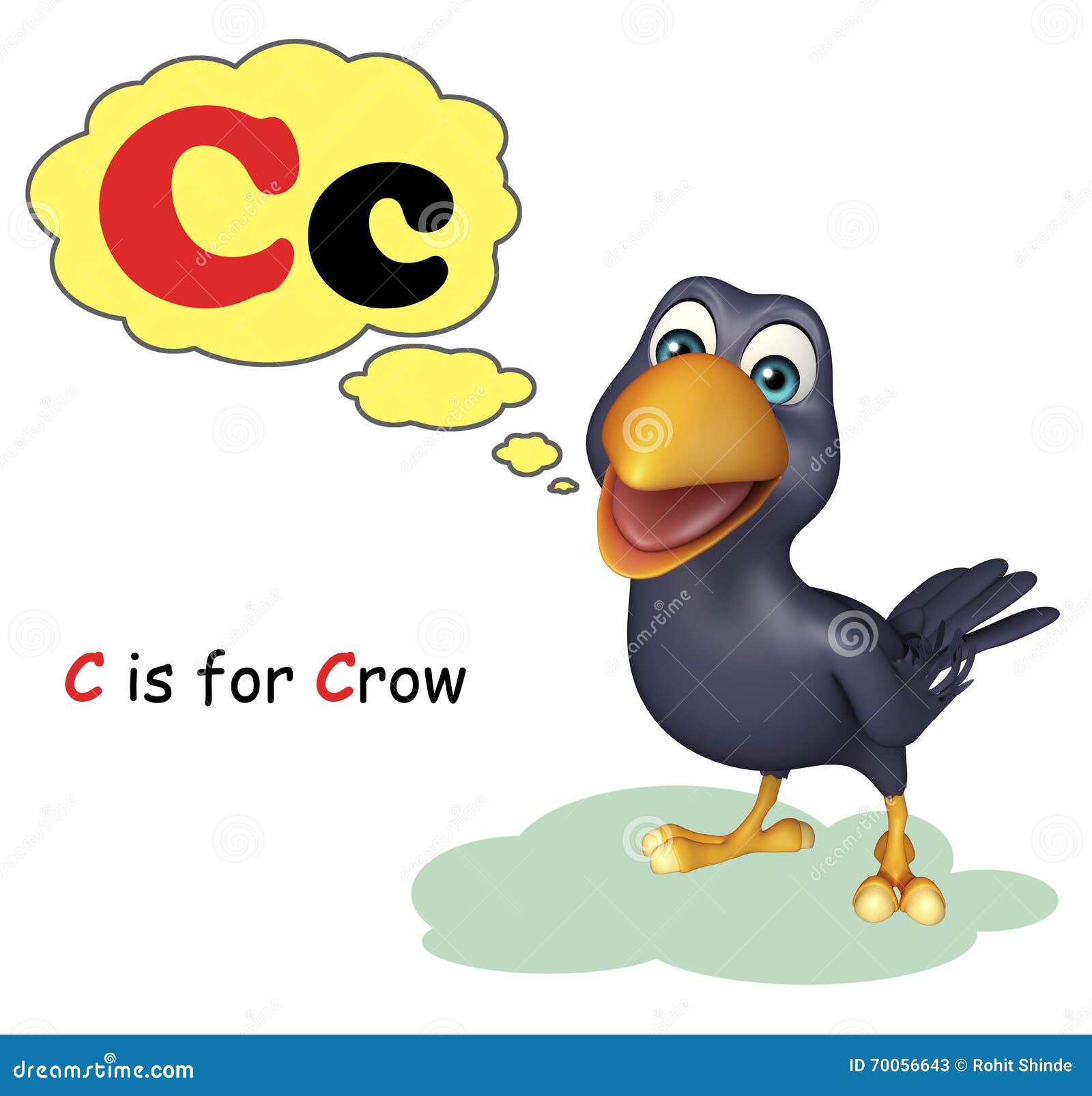 Crow bird with alphabate stock illustration. Illustration of alphabet ...