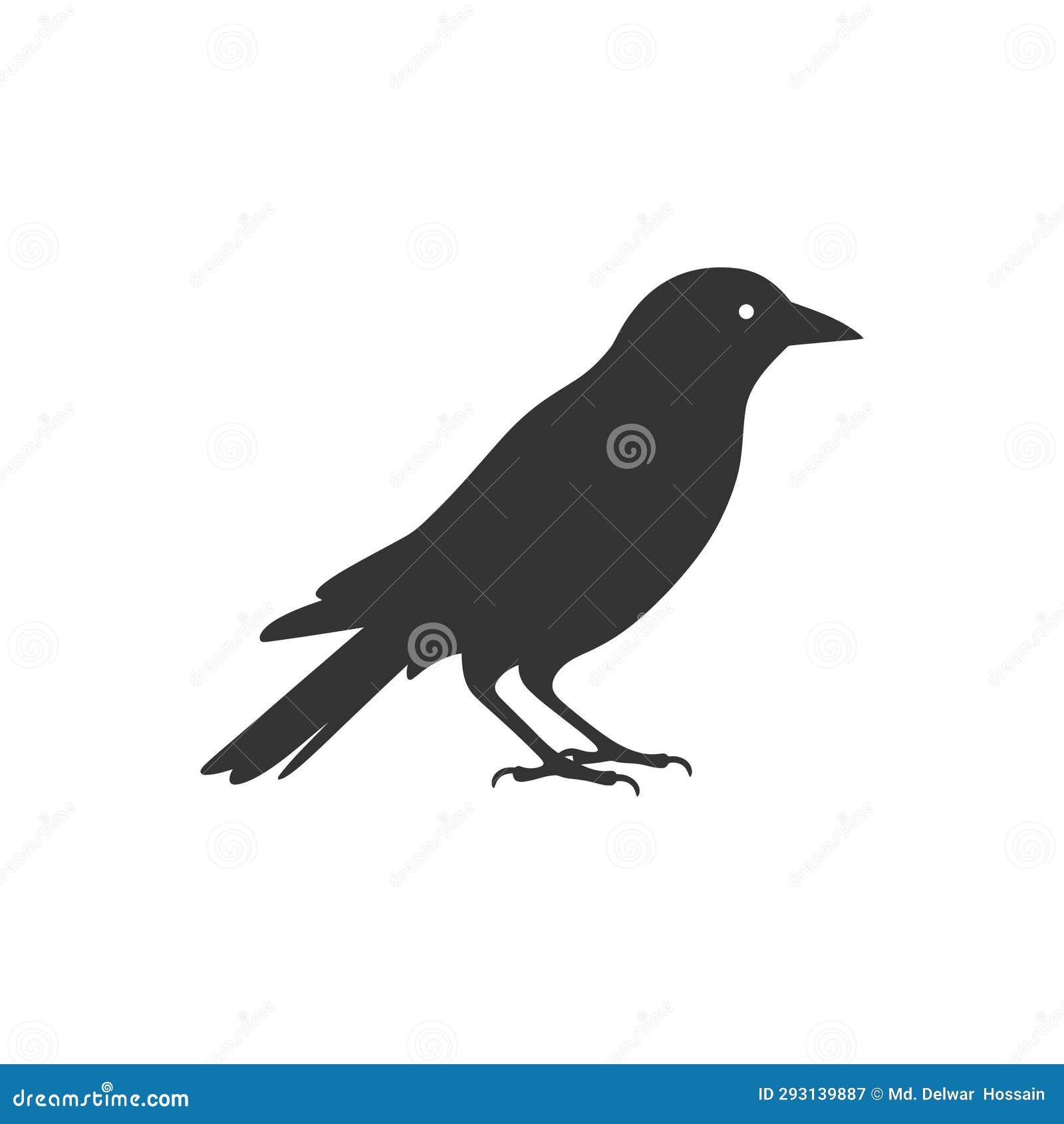 Crow bird icon stock vector. Illustration of wing, intelligent - 293139887