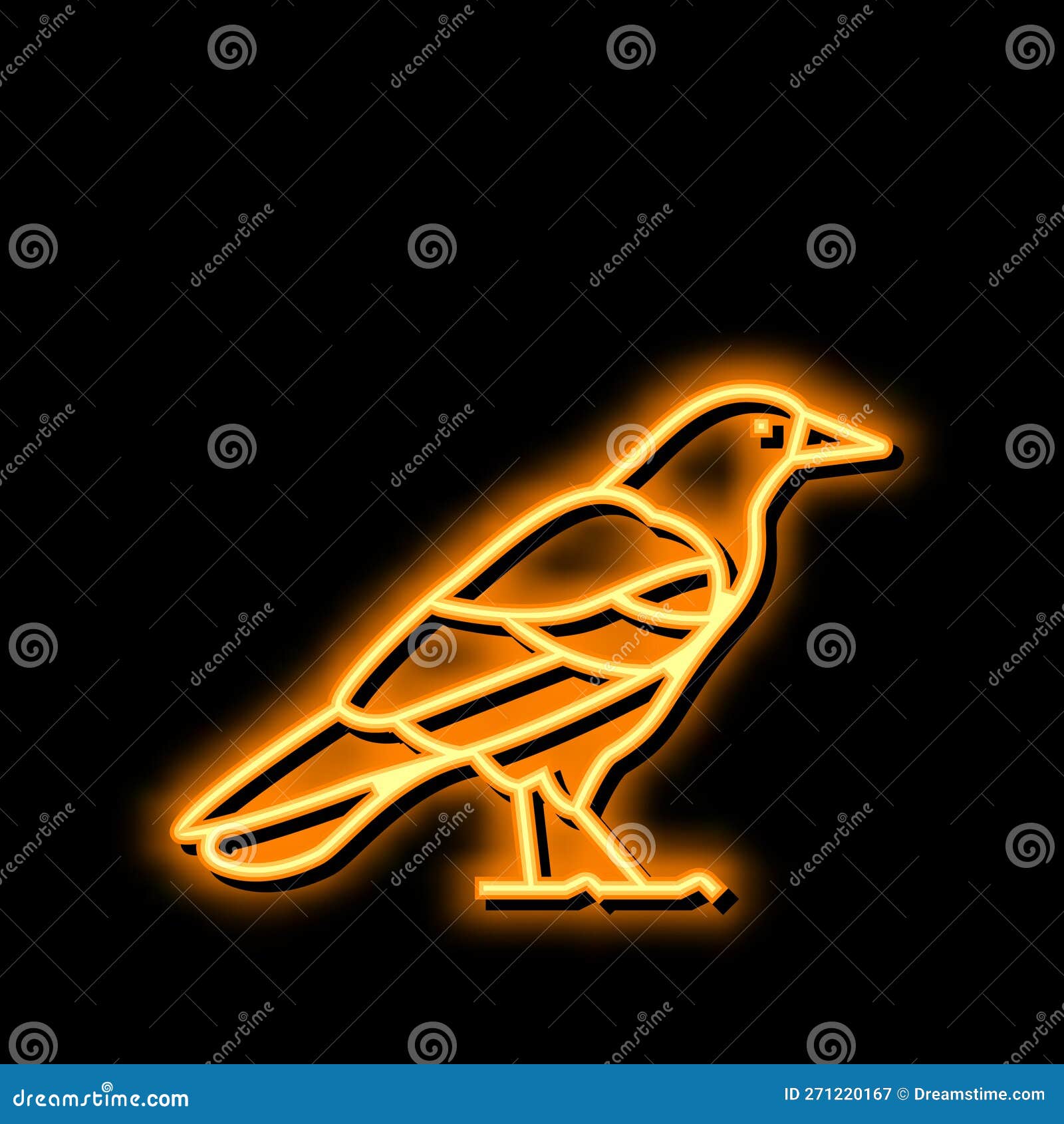 Crow Bird Neon Glow Icon Illustration Stock Vector - Illustration of ...