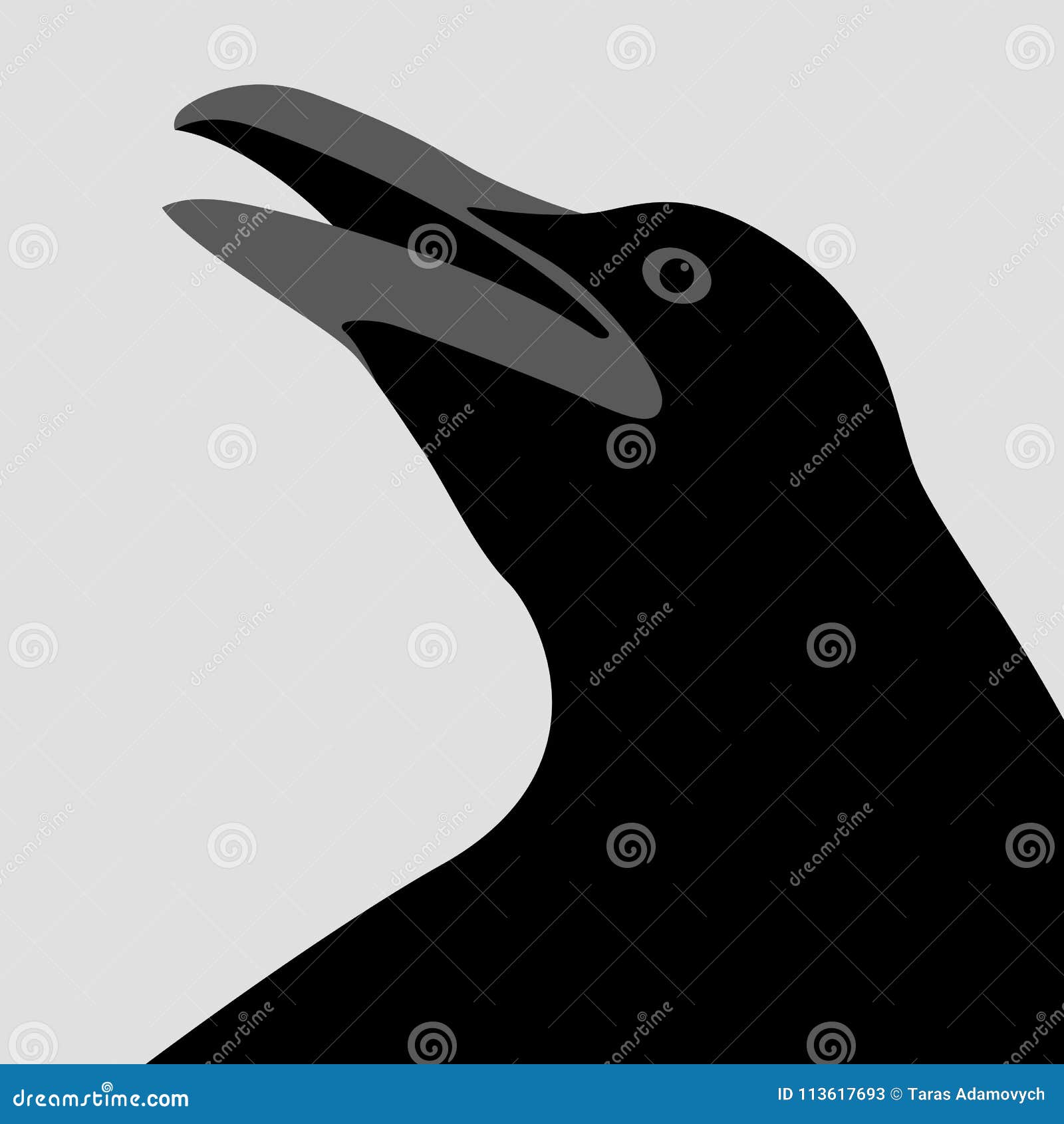 Crow Bird Vector Illustration Flat Style Profile Stock Vector ...