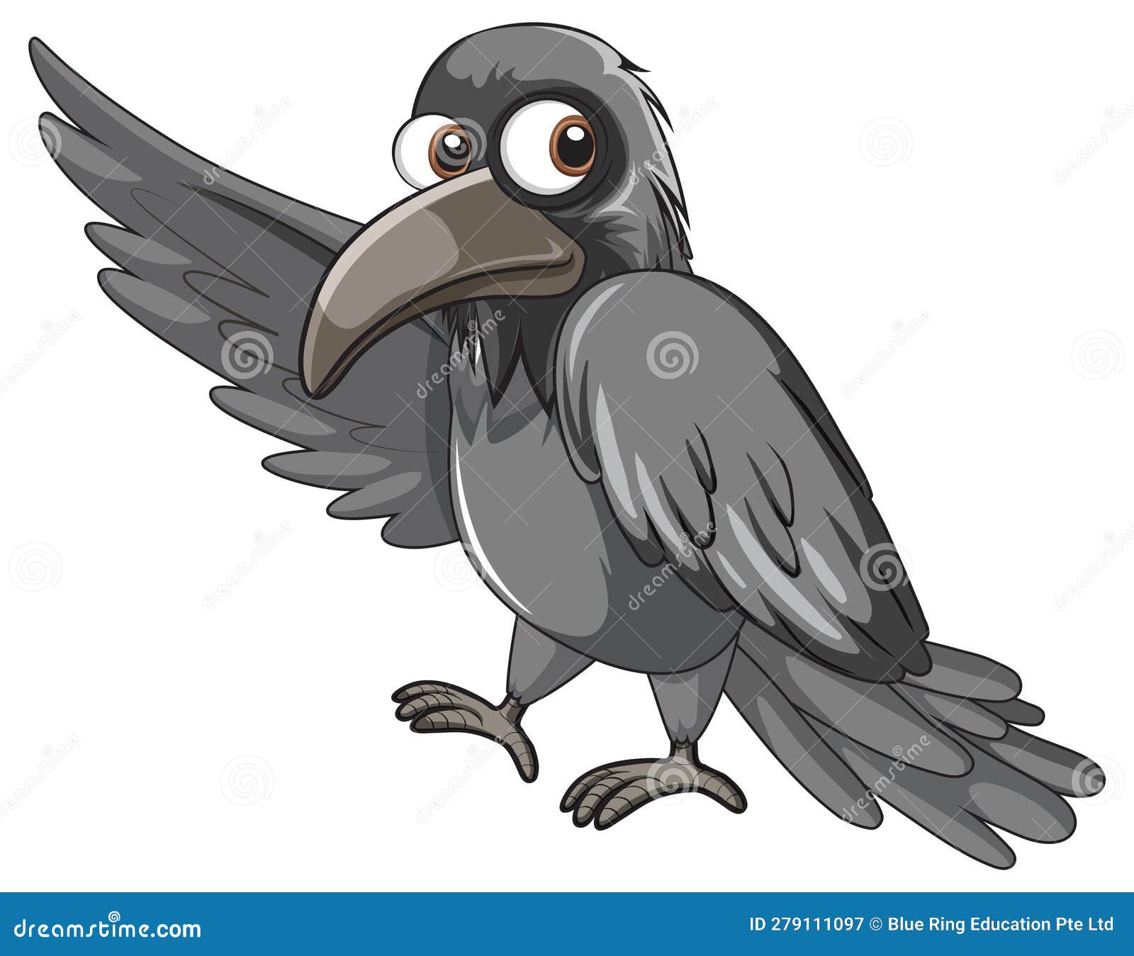 Crow Bird Waving its Wing stock vector. Illustration of black - 279111097