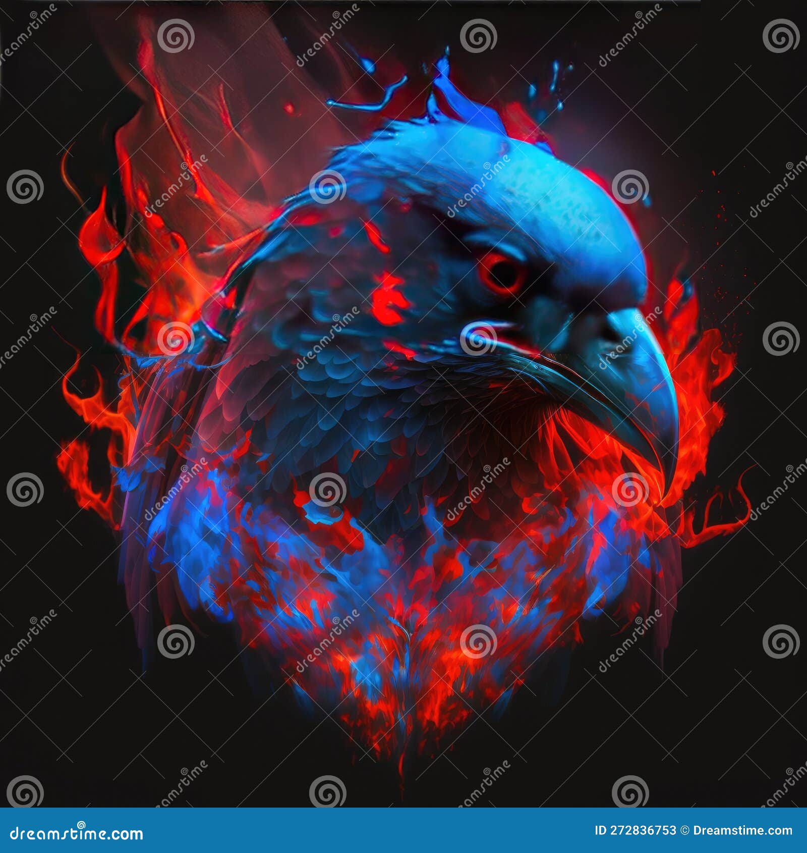 Crow Birds is in Blue Flamed. Ai Generated Stock Illustration ...