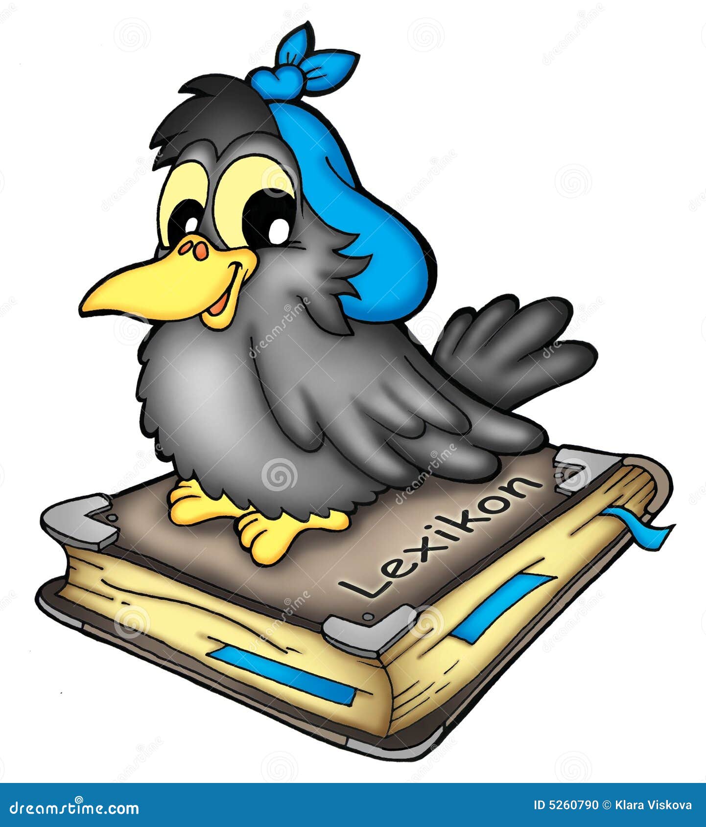 Crow on book stock illustration. Illustration of artwork - 5260790