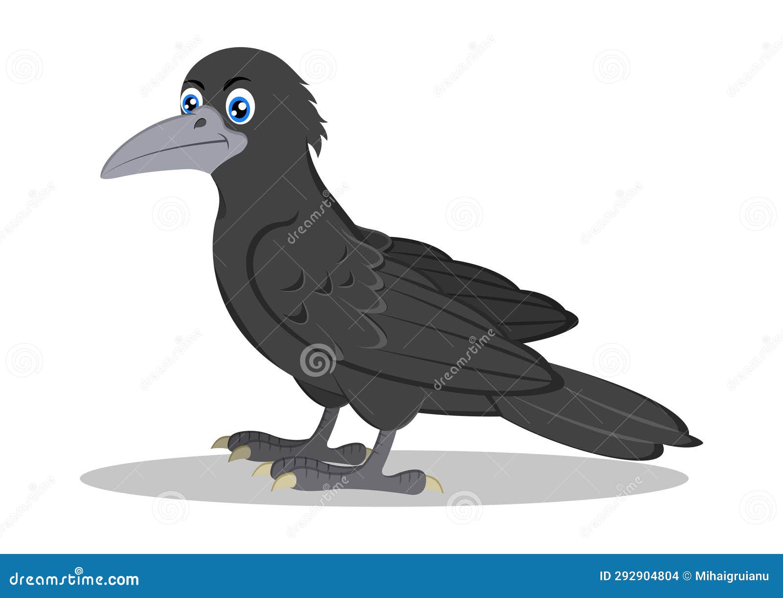 Crow Cartoon Character Vector Illustration Stock Illustration ...