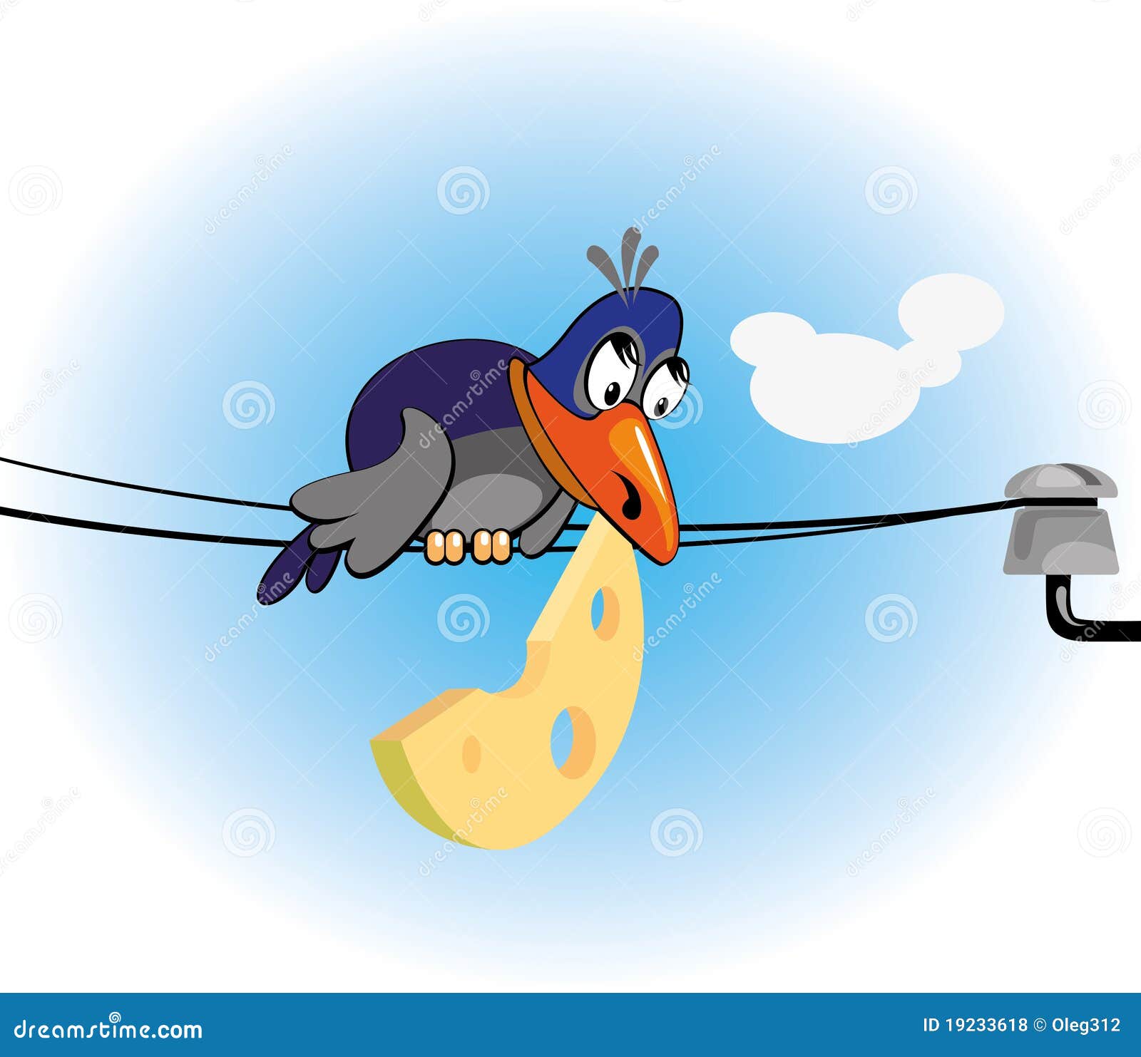 Crow And Cheese Cartoon Vector | CartoonDealer.com #76675021